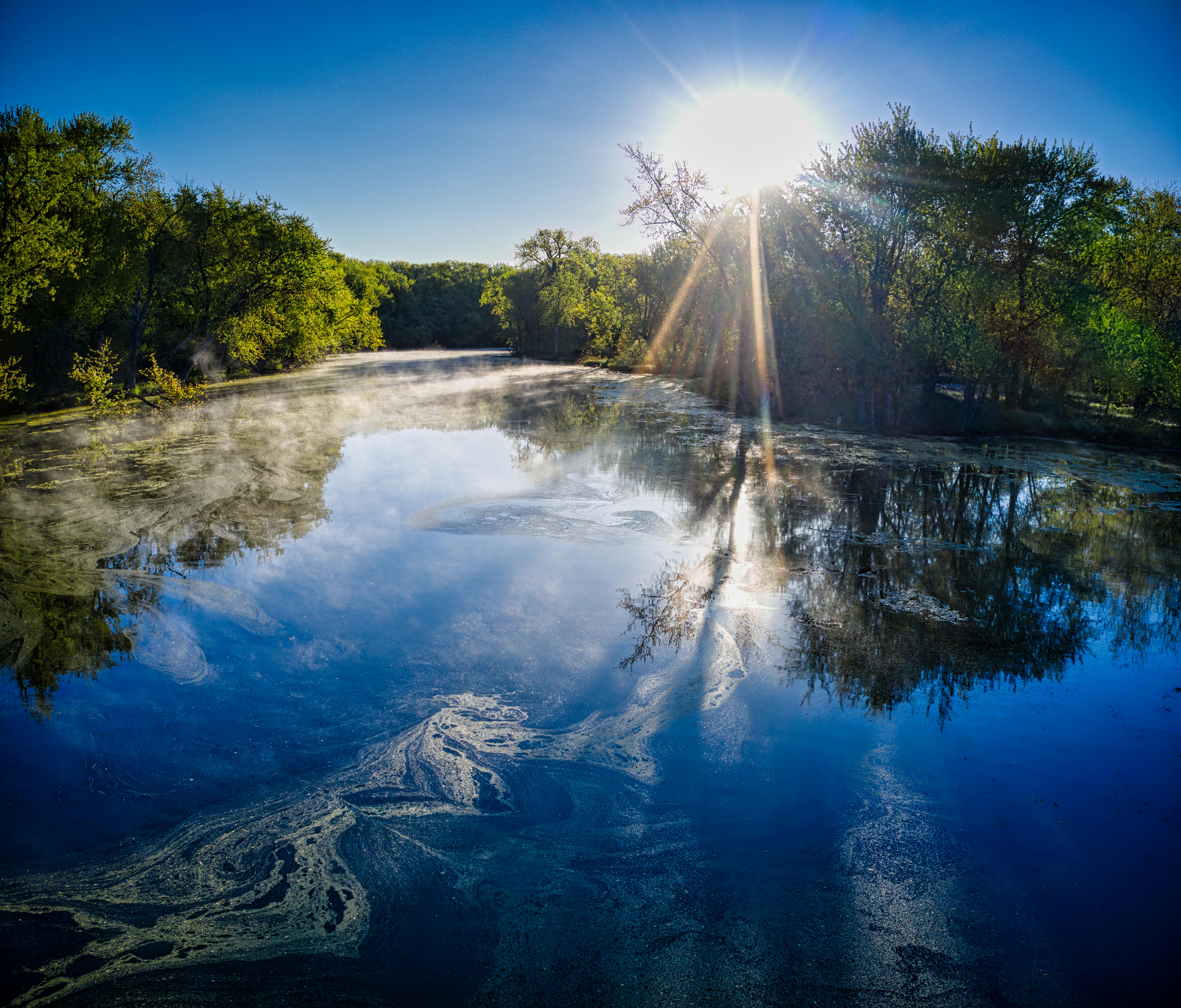 Picturesque View of River Backwaters in Sun Rays · Free Stock Photo