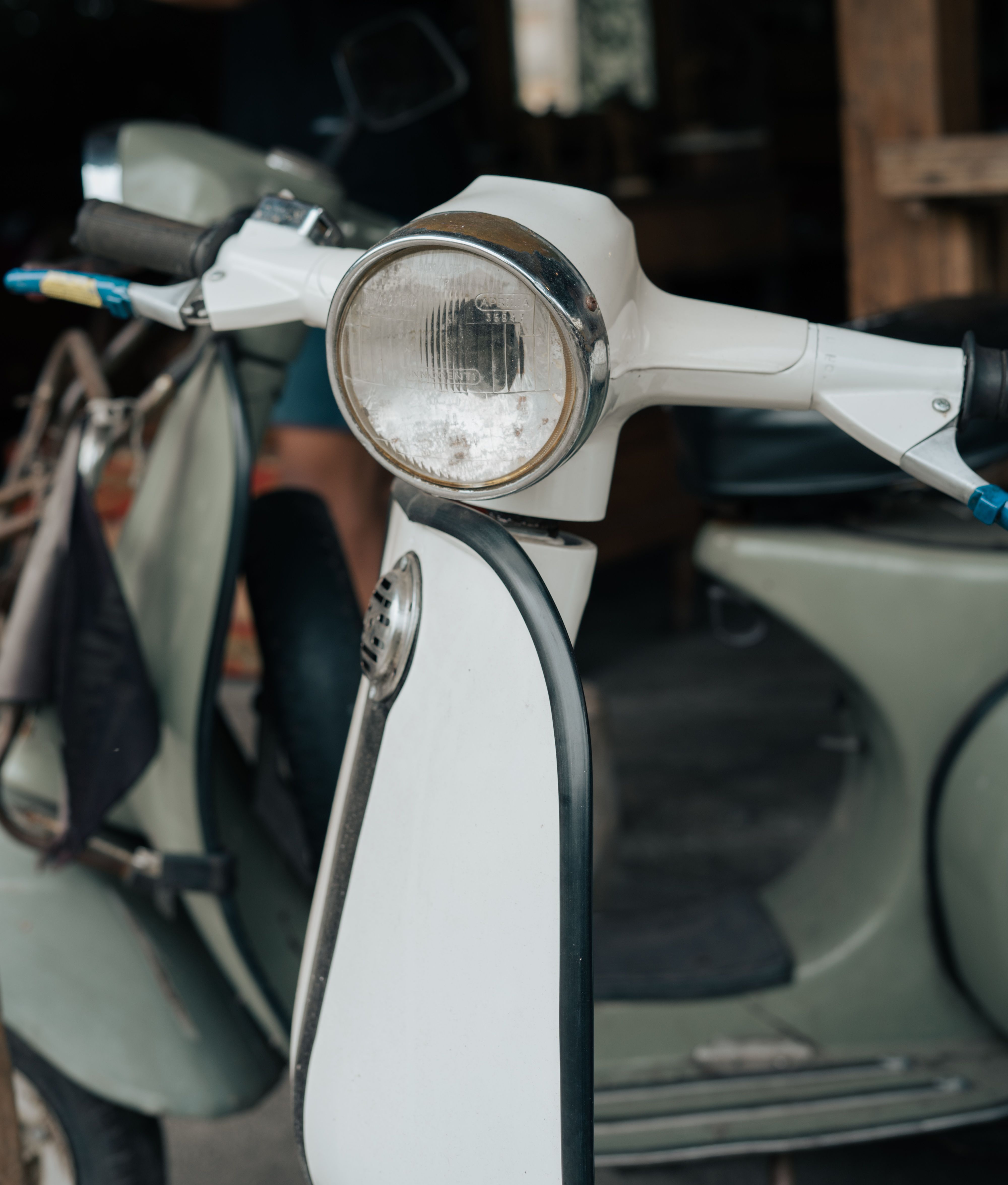 Beige Vintage Style Scooter and Bush with Pastel Pink Flowers · Free ...