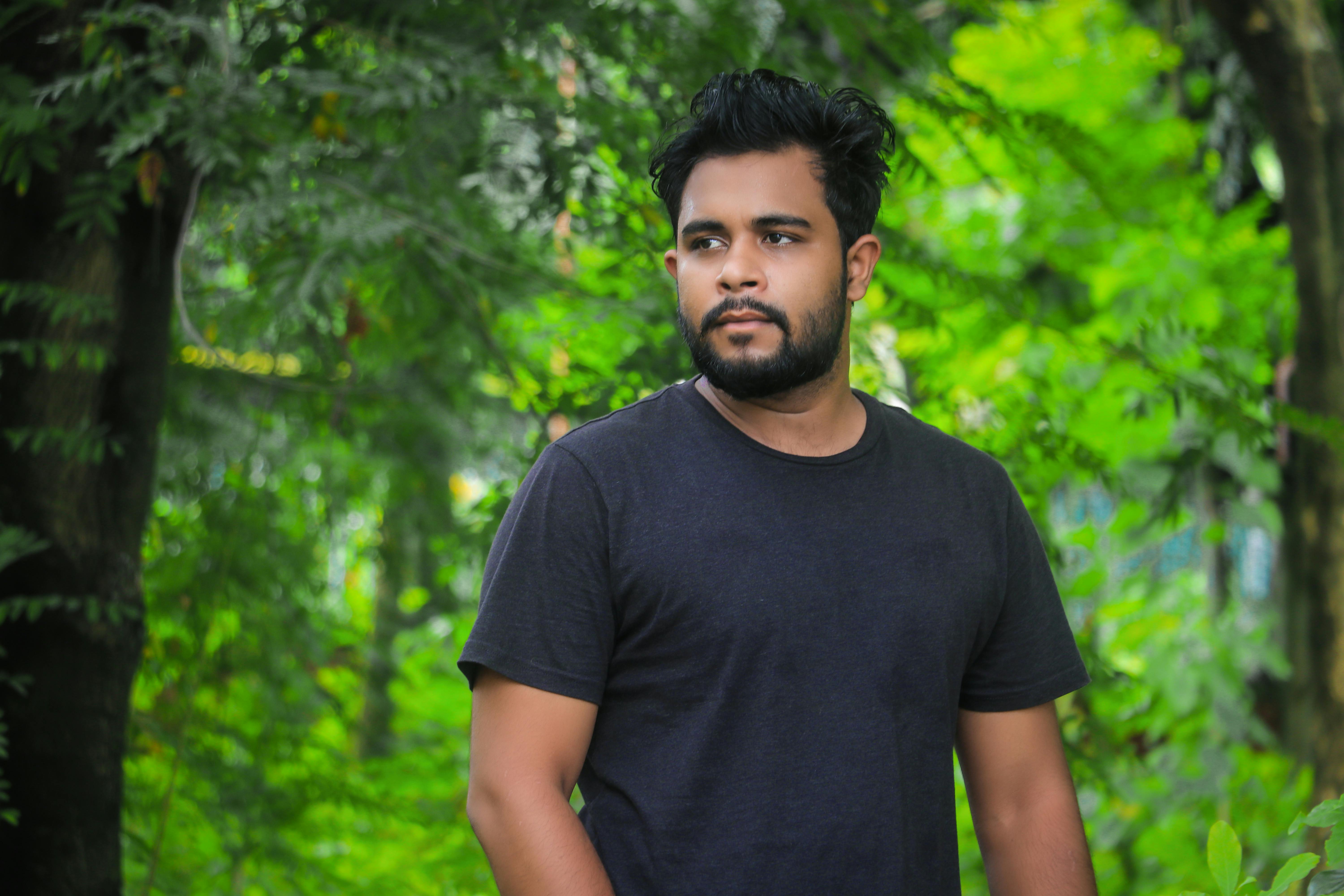 Bearded Man With Hand on His Chin · Free Stock Photo