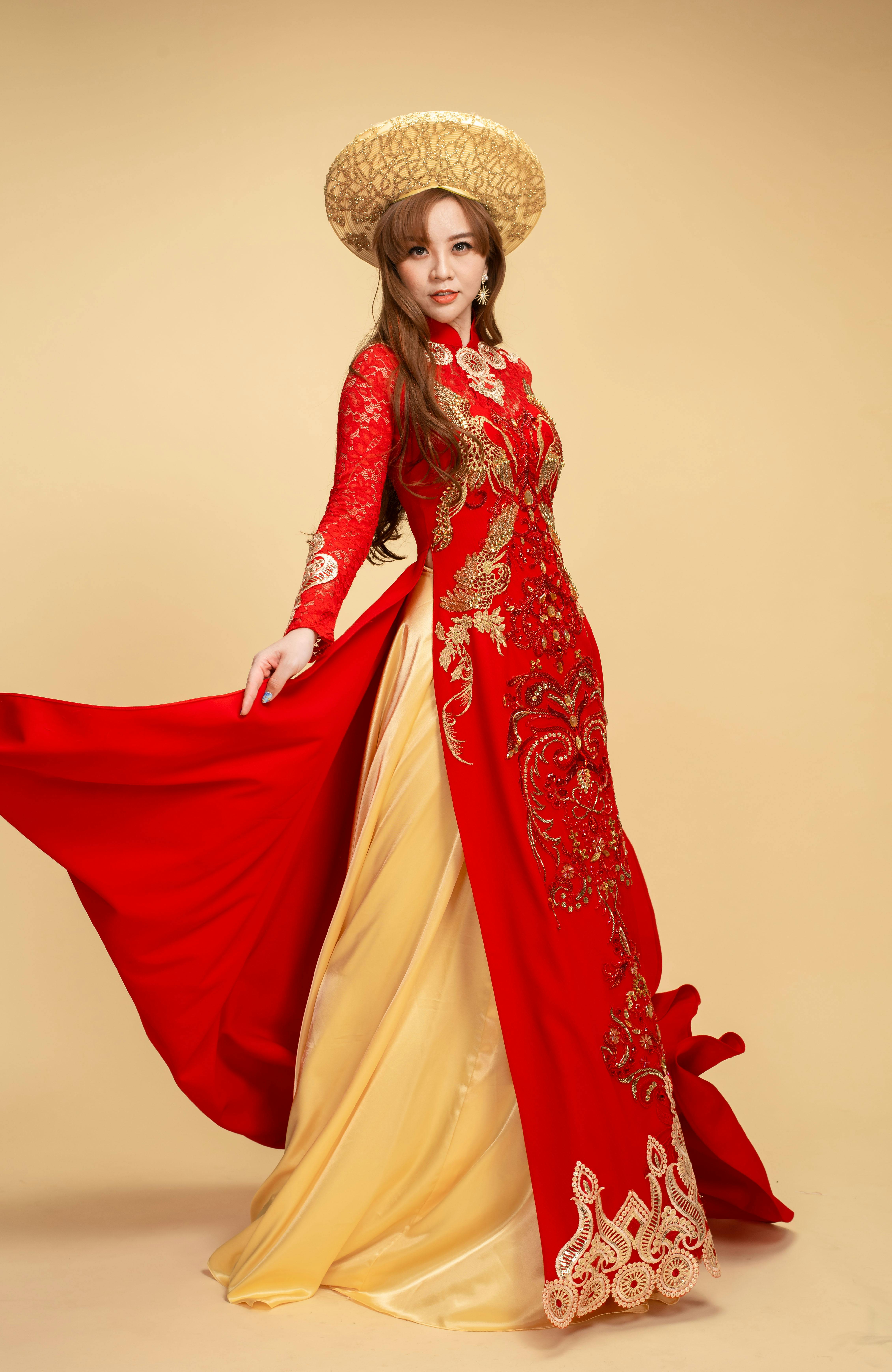 Woman in Red Traditional Dress · Free Stock Photo