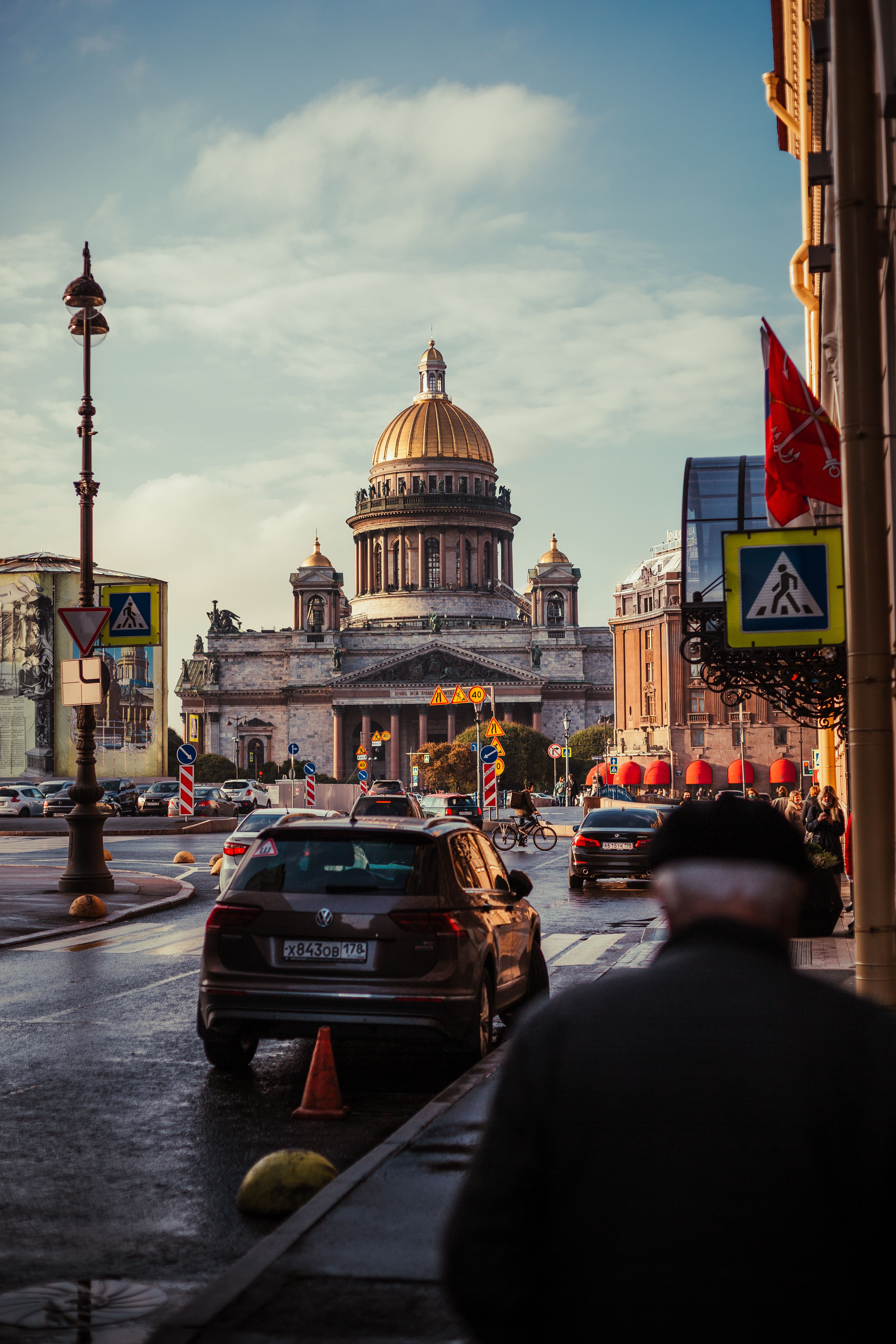 Ancient Cathedral on Busy City Street · Free Stock Photo