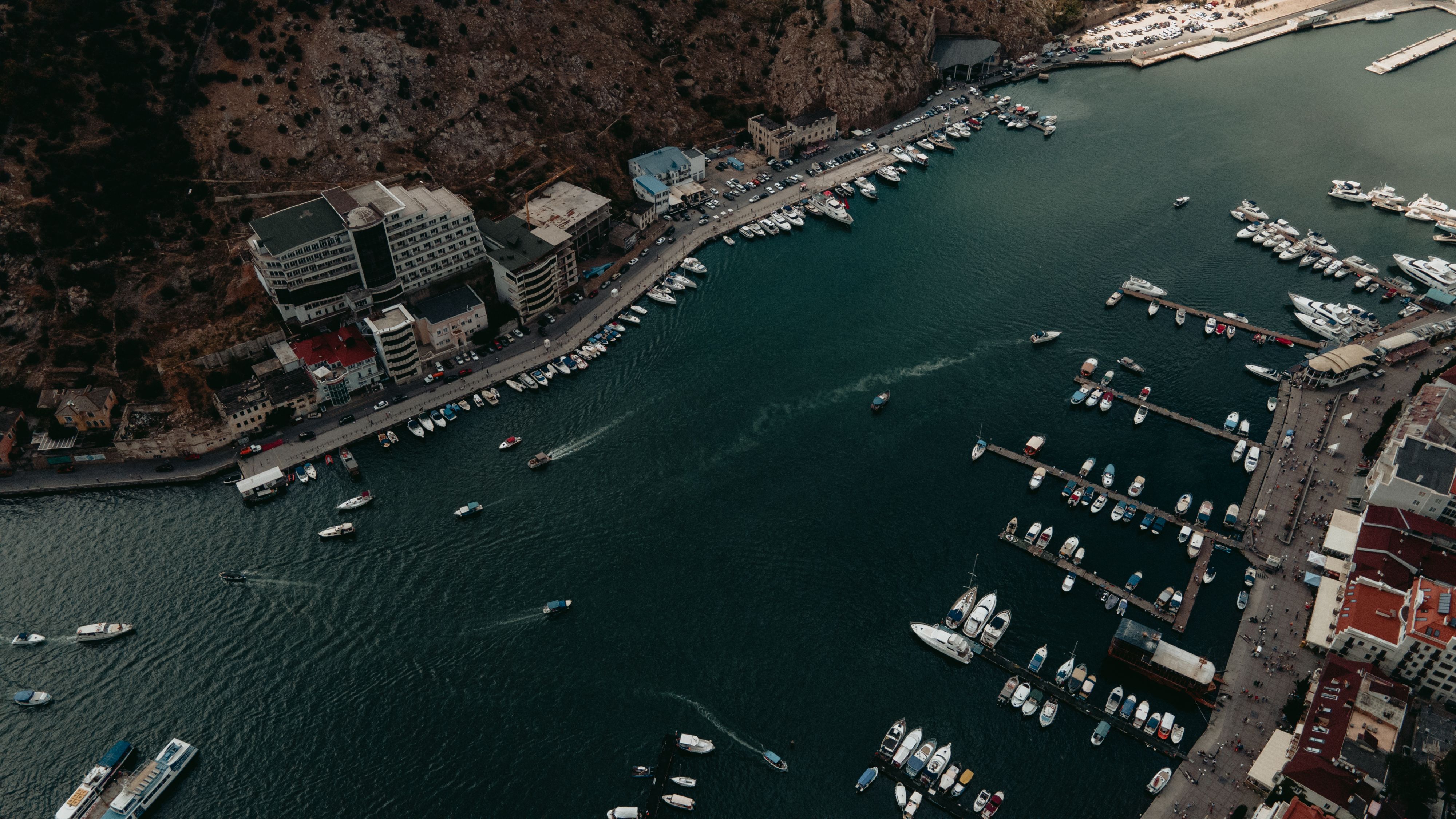 Aerial View of a Boat in the Sea · Free Stock Photo
