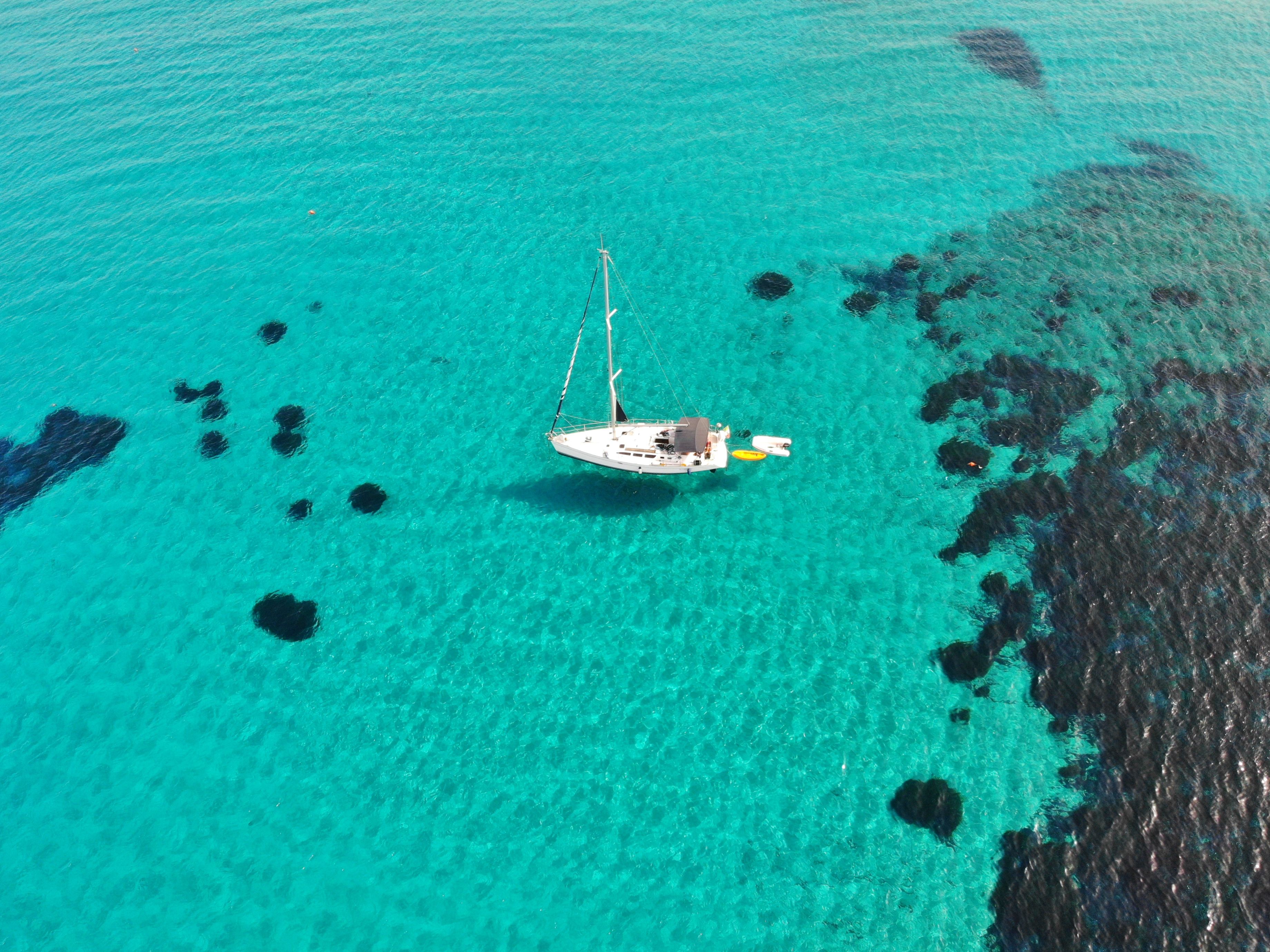 Aerial View of a Boat on the Sea · Free Stock Photo