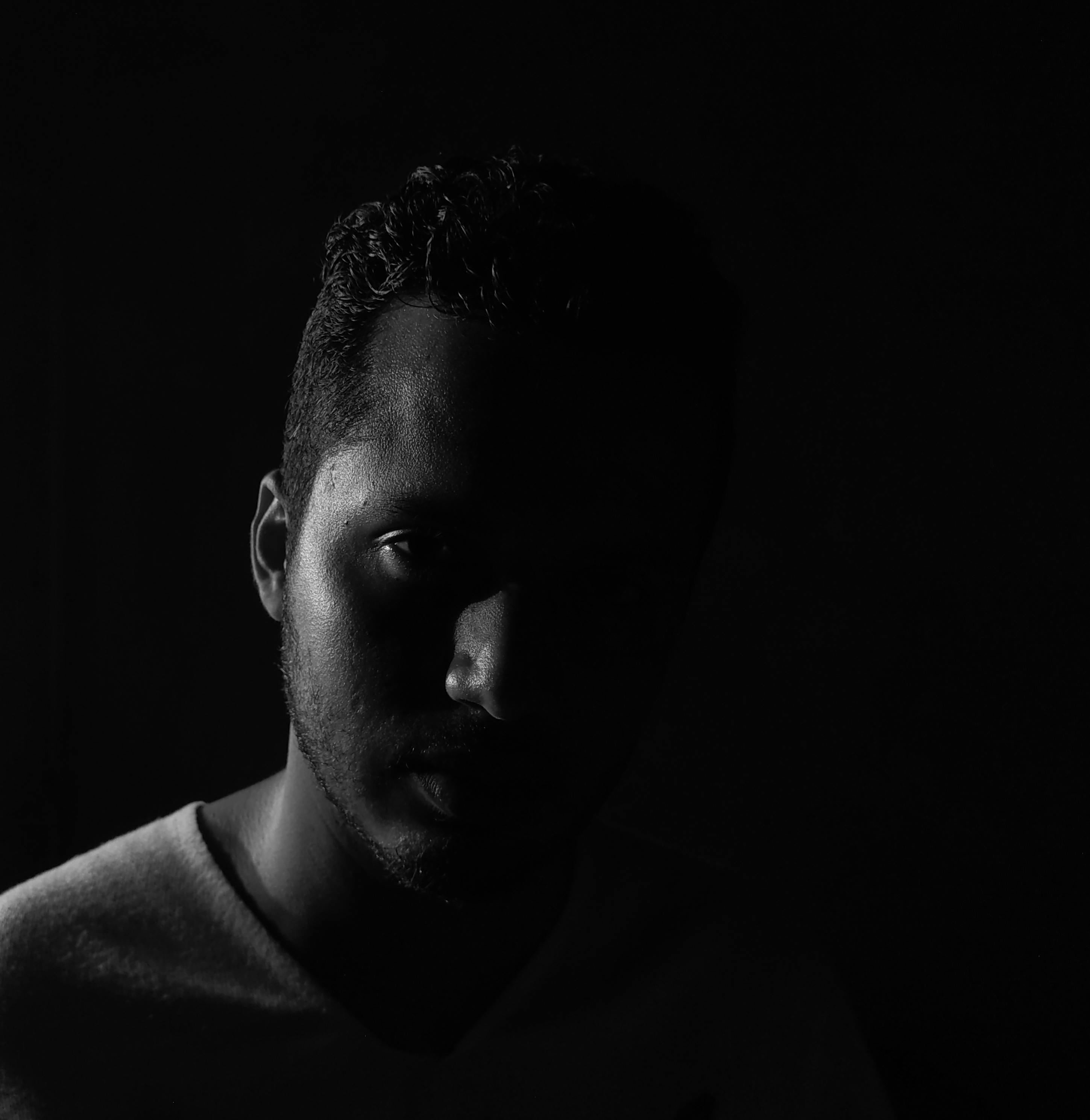 Womans Face in Grayscale · Free Stock Photo