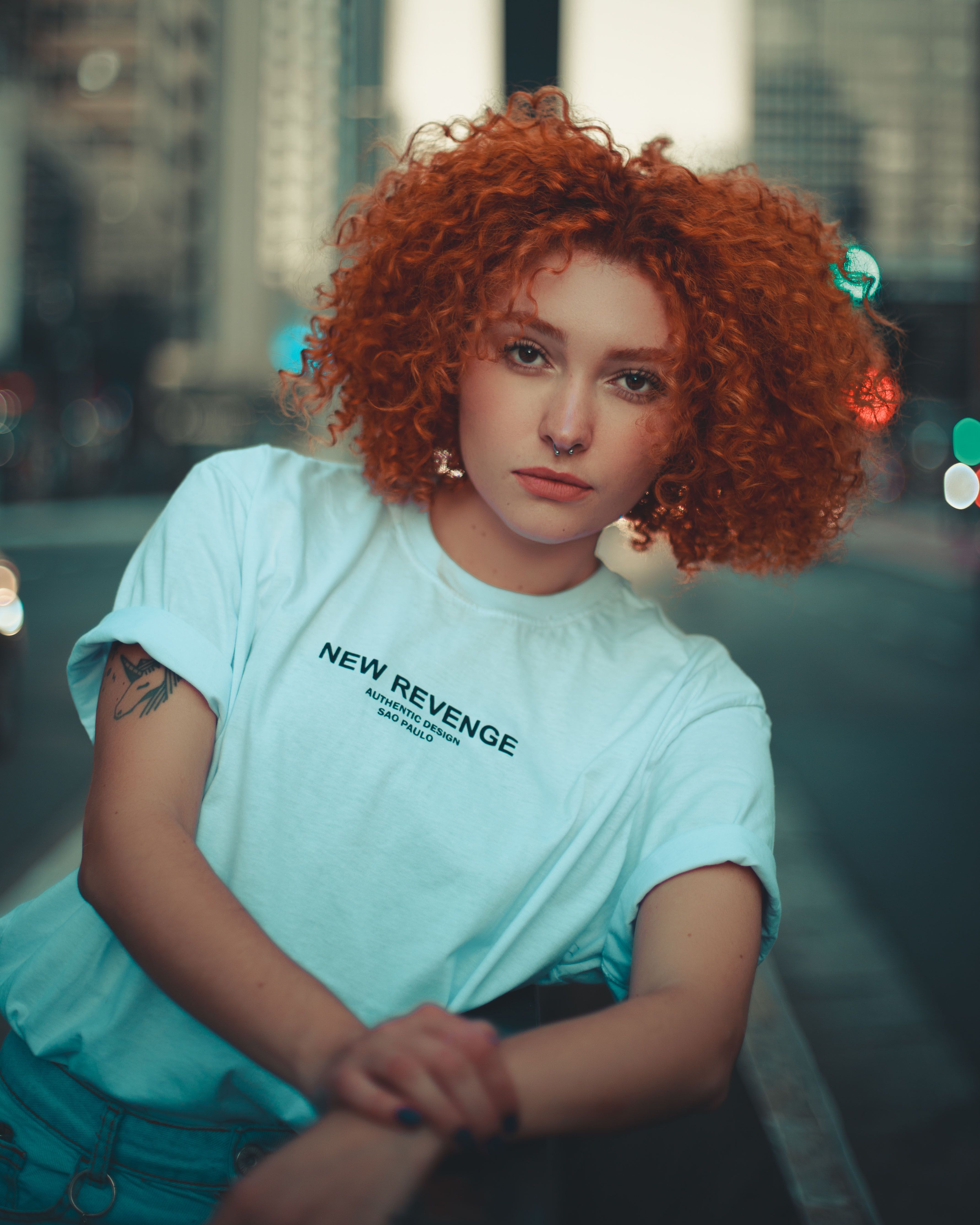 A Woman with Nose Piercing Seriously Looking at the Camera · Free Stock ...