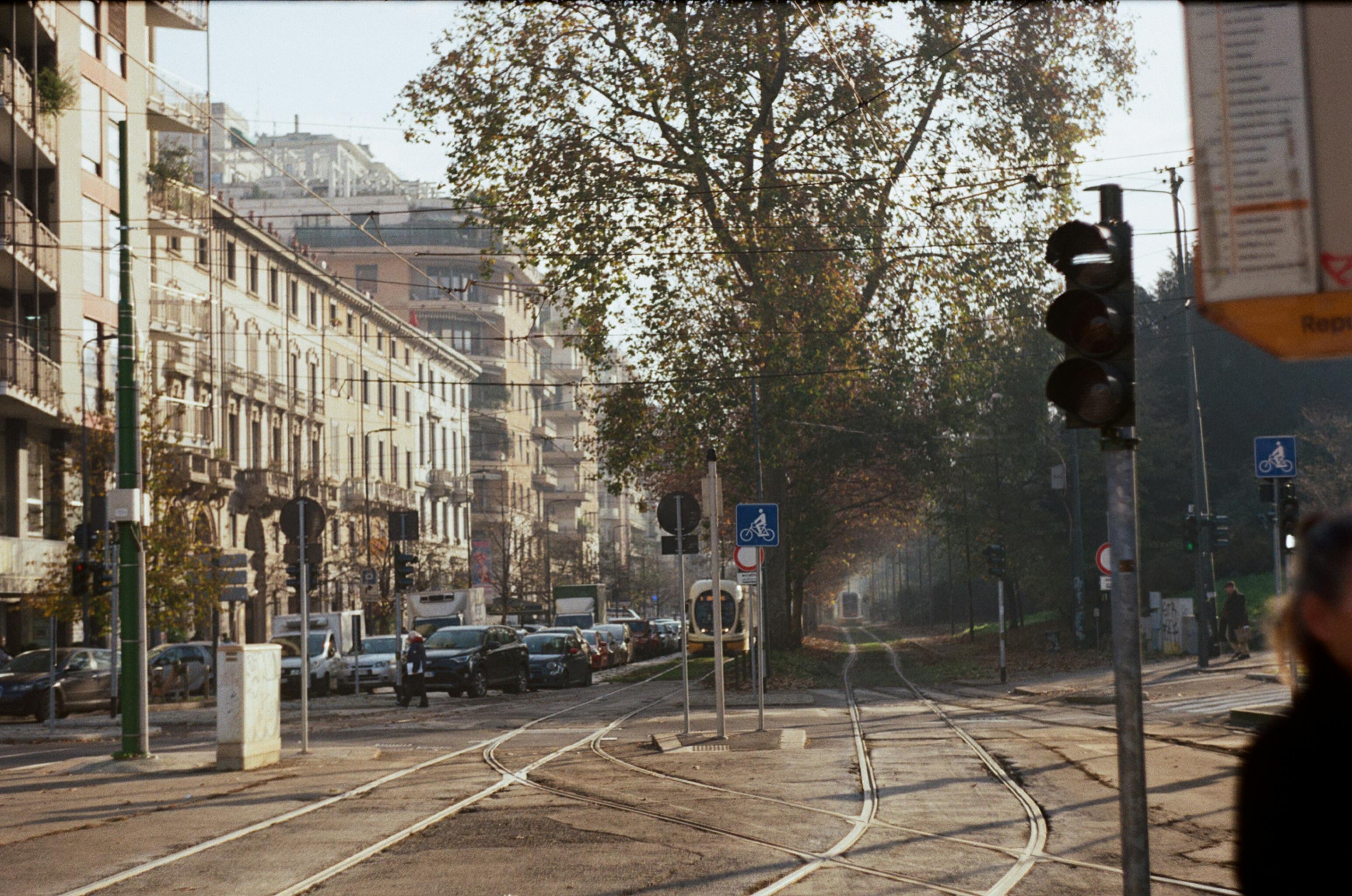 City Street with Tram Tracks · Free Stock Photo