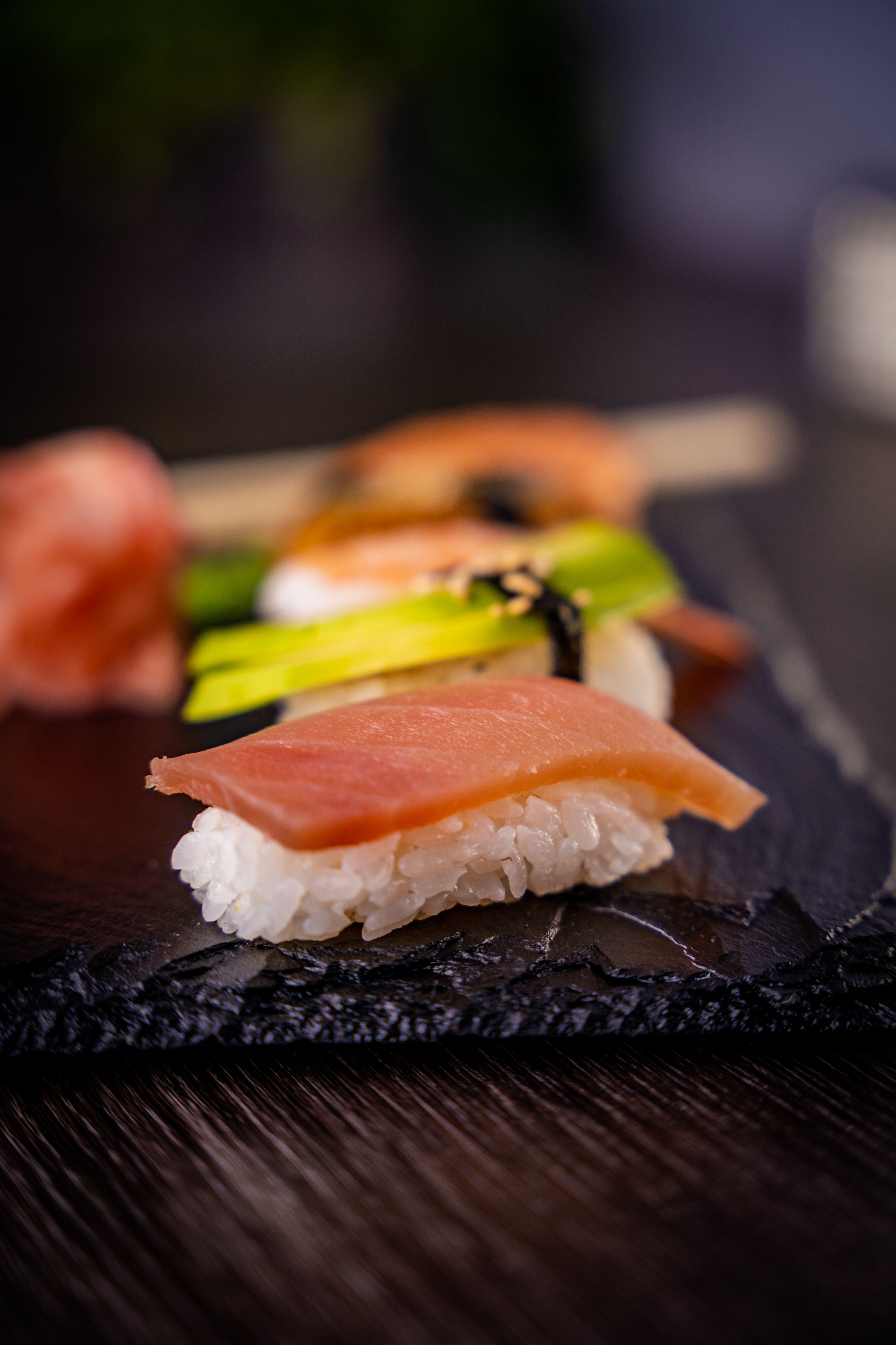 Close up of a Piece of Salmon Nigiri · Free Stock Photo