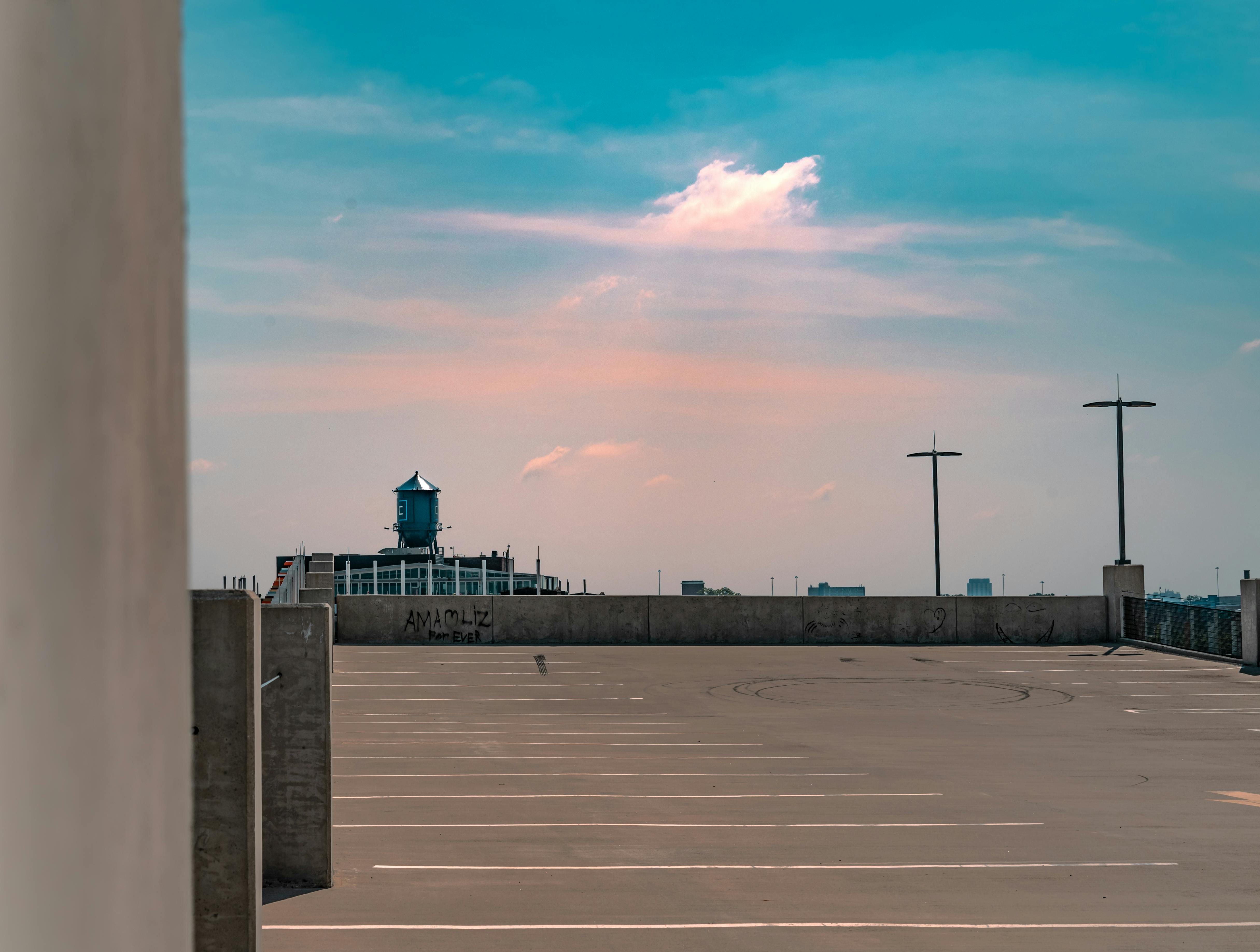 Empty Parking Lot on Roof of Building · Free Stock Photo