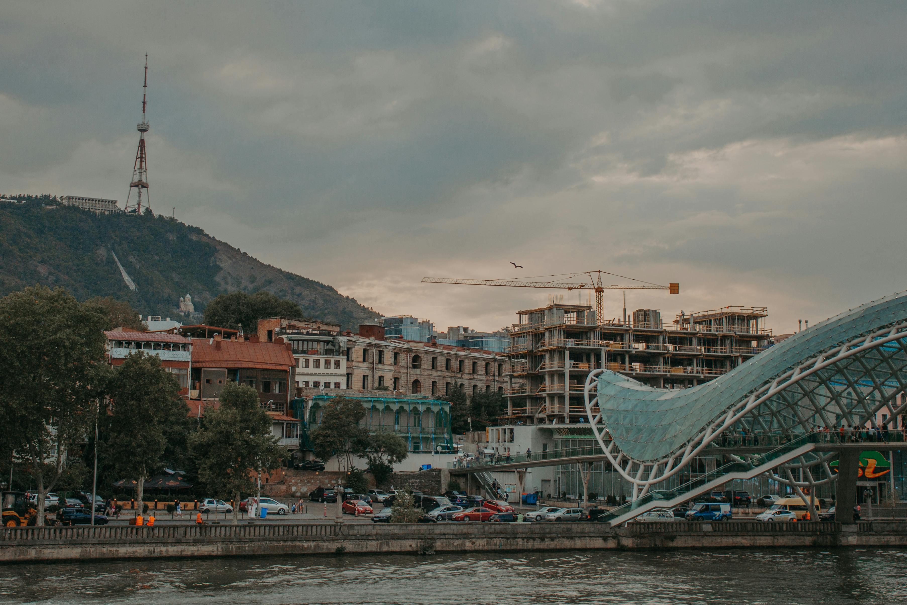 Sunlit Skyscraper in Tbilisi · Free Stock Photo