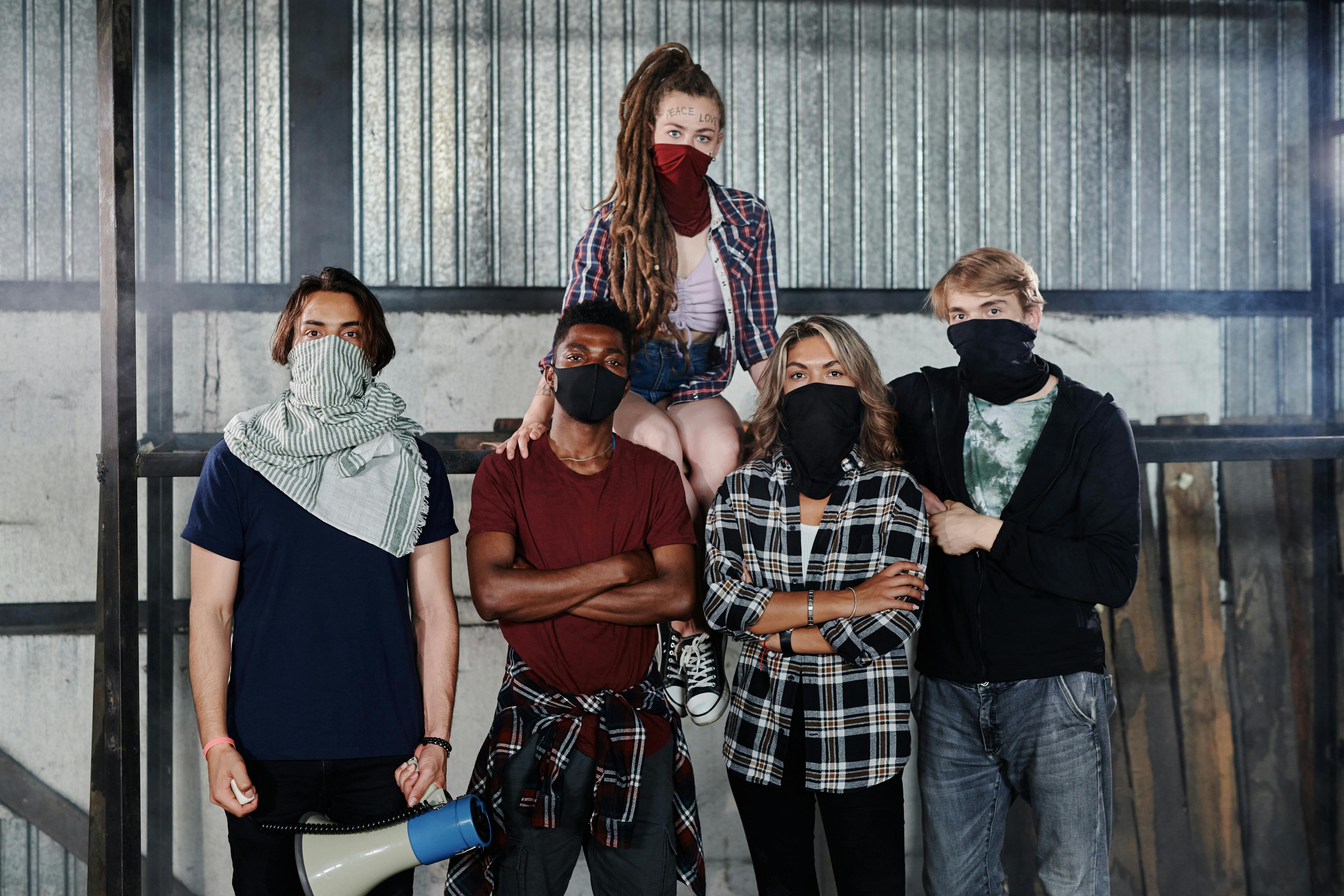 A Group of People with Face Masks · Free Stock Photo