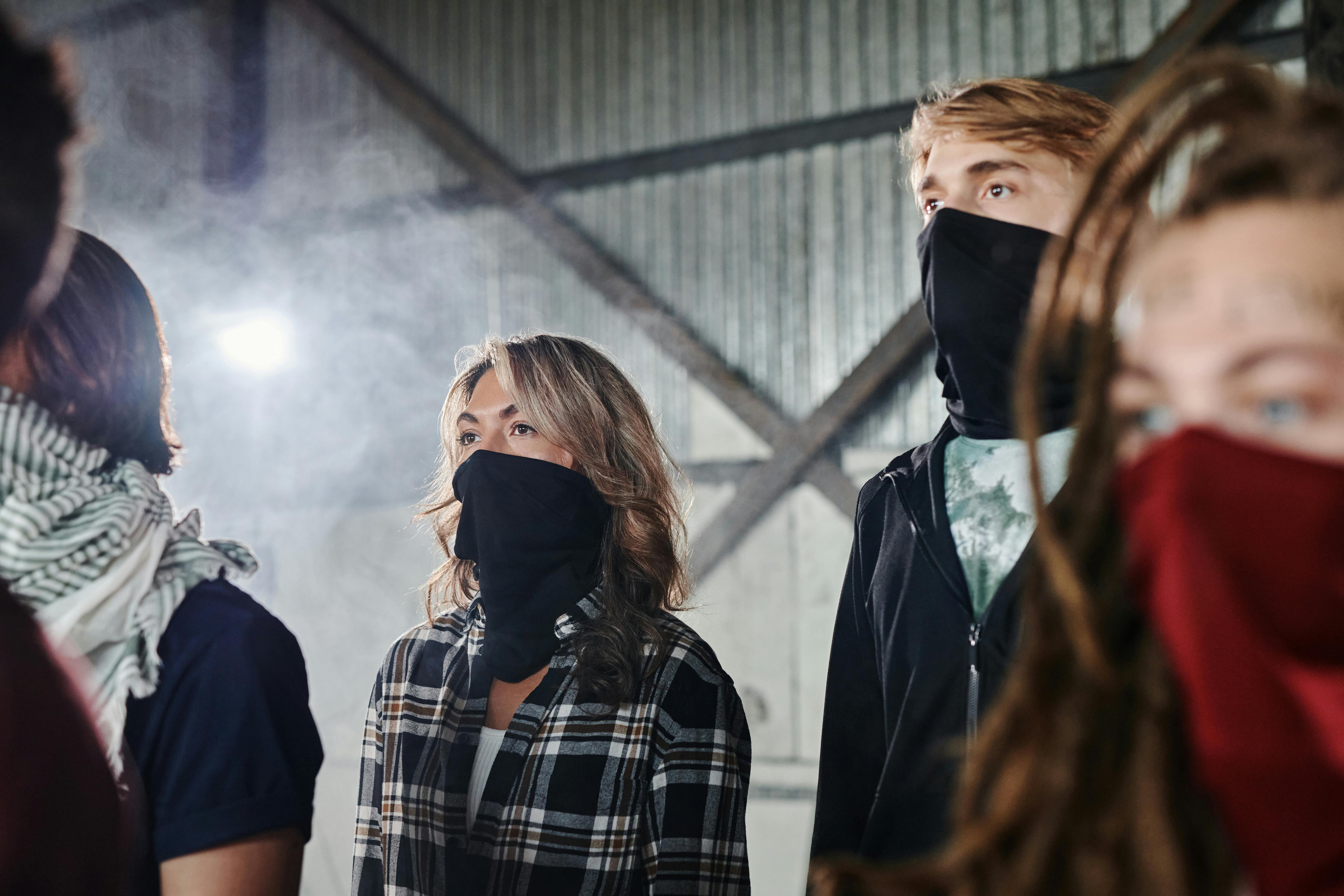 Group of People Wearing Mask while Looking Afar · Free Stock Photo