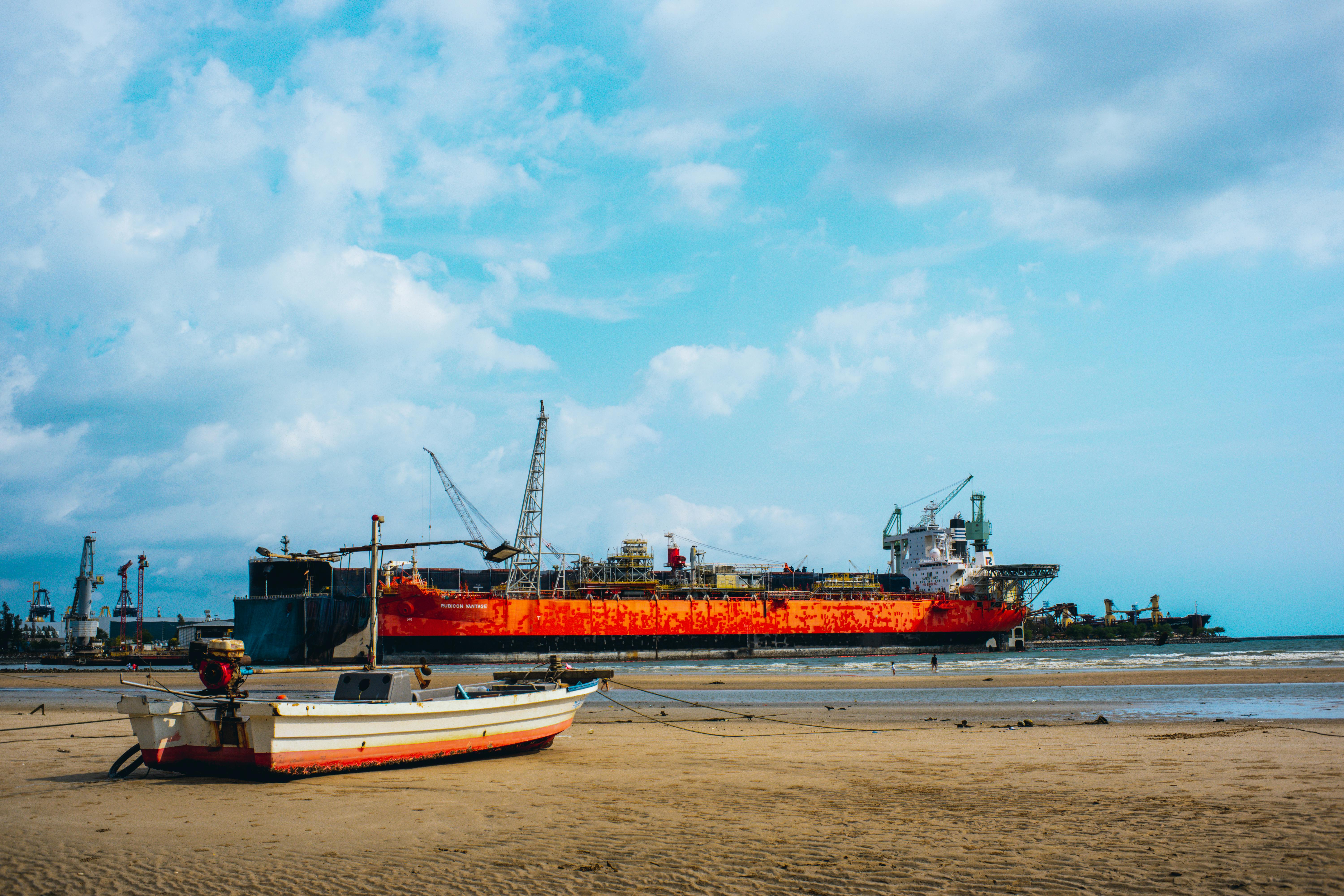 Red Ship on Dock · Free Stock Photo