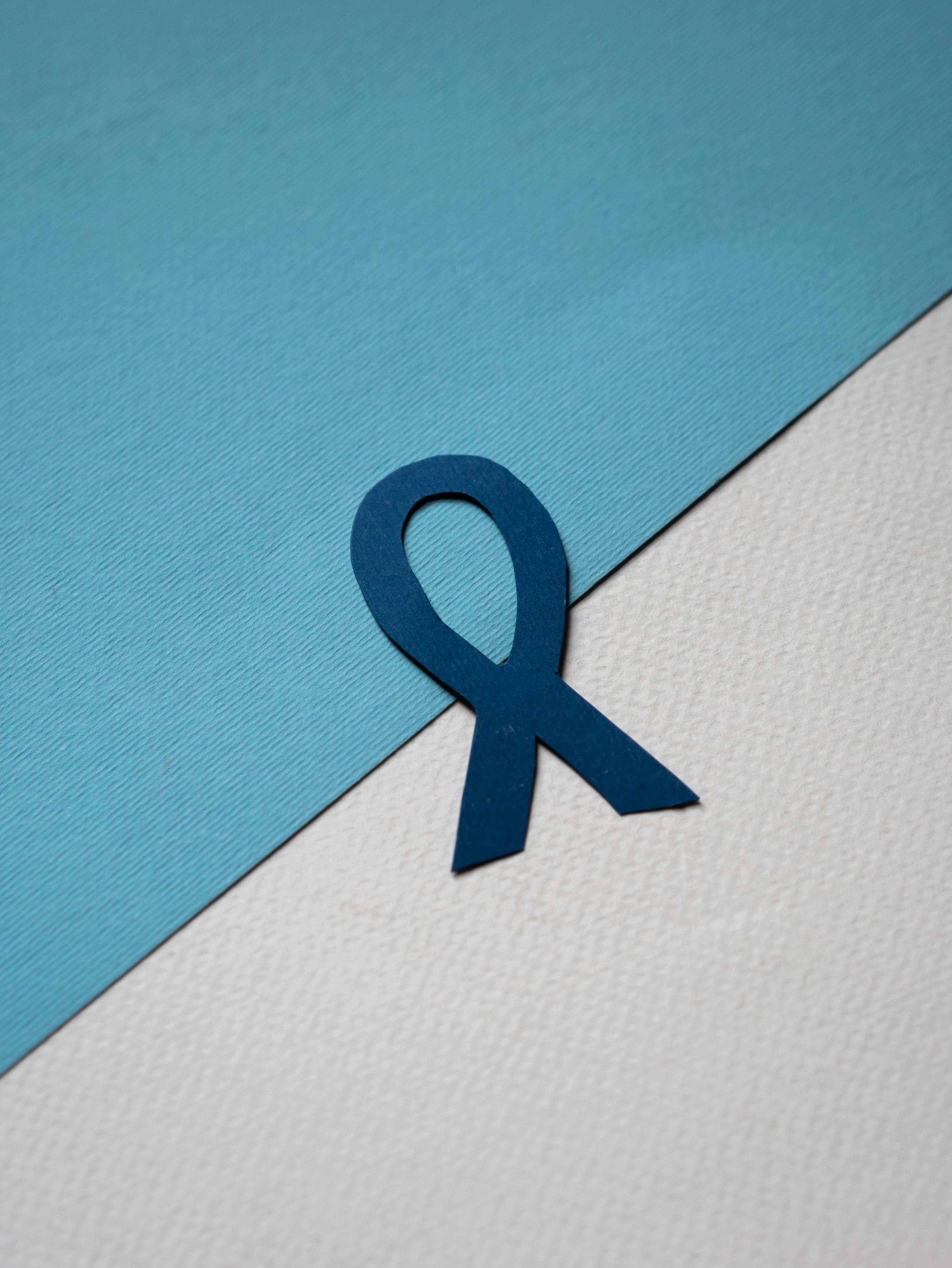 Blue Ribbon on White and Blue Background · Free Stock Photo