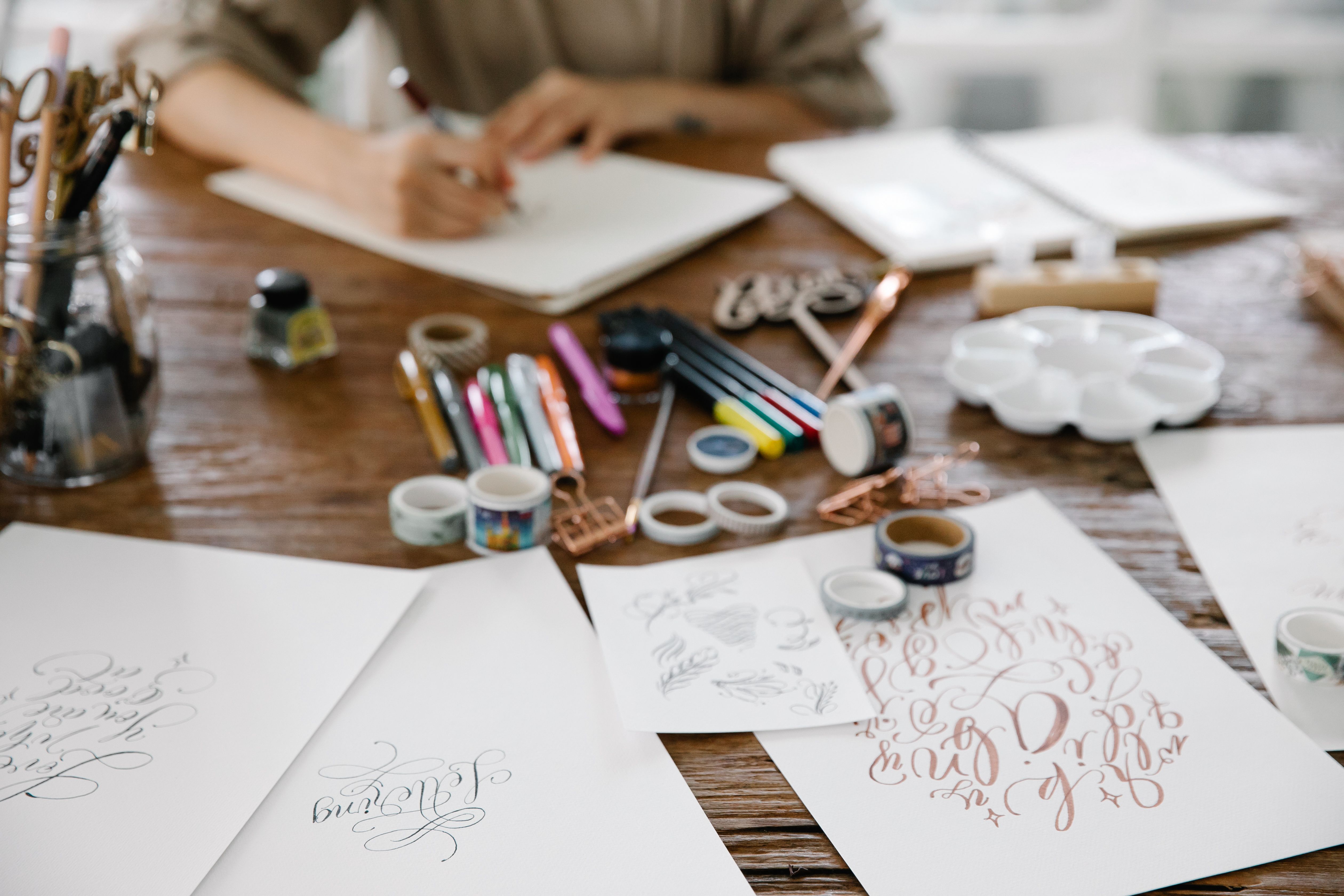 Art and Coloring Materials on Table · Free Stock Photo