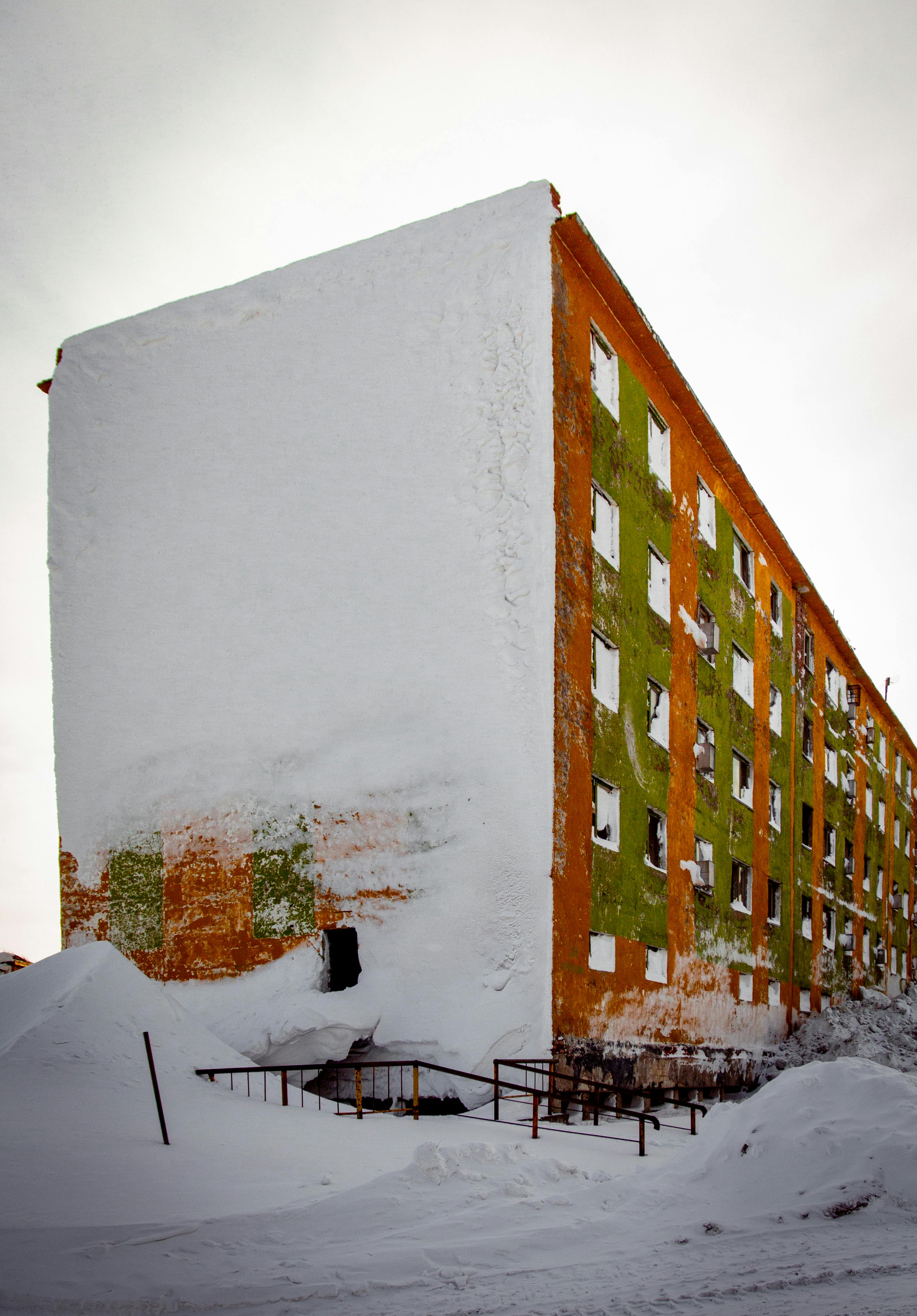 Residential Block in Post-soviet Architecture Style in Winter · Free ...