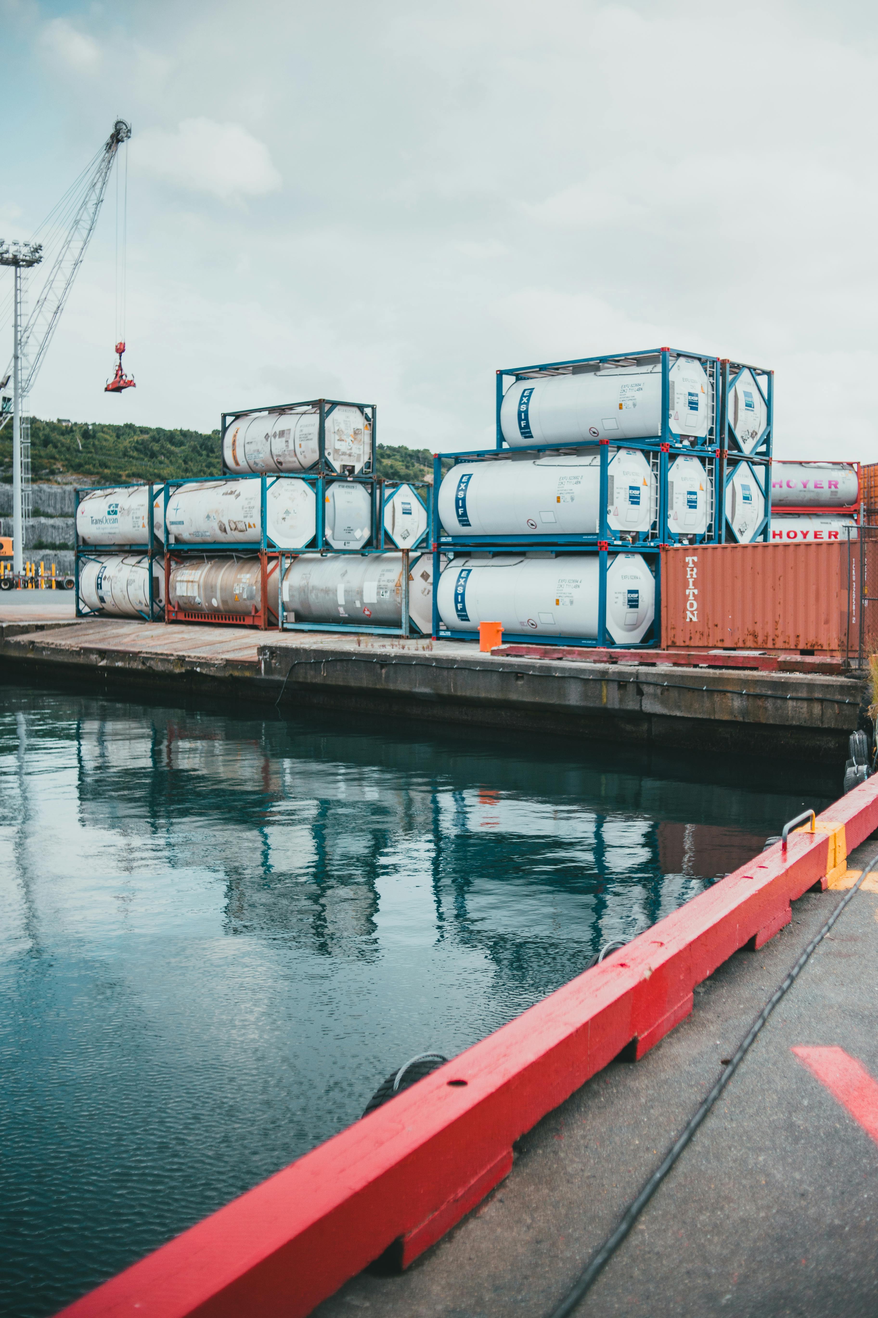 Containers in Commercial Dock · Free Stock Photo