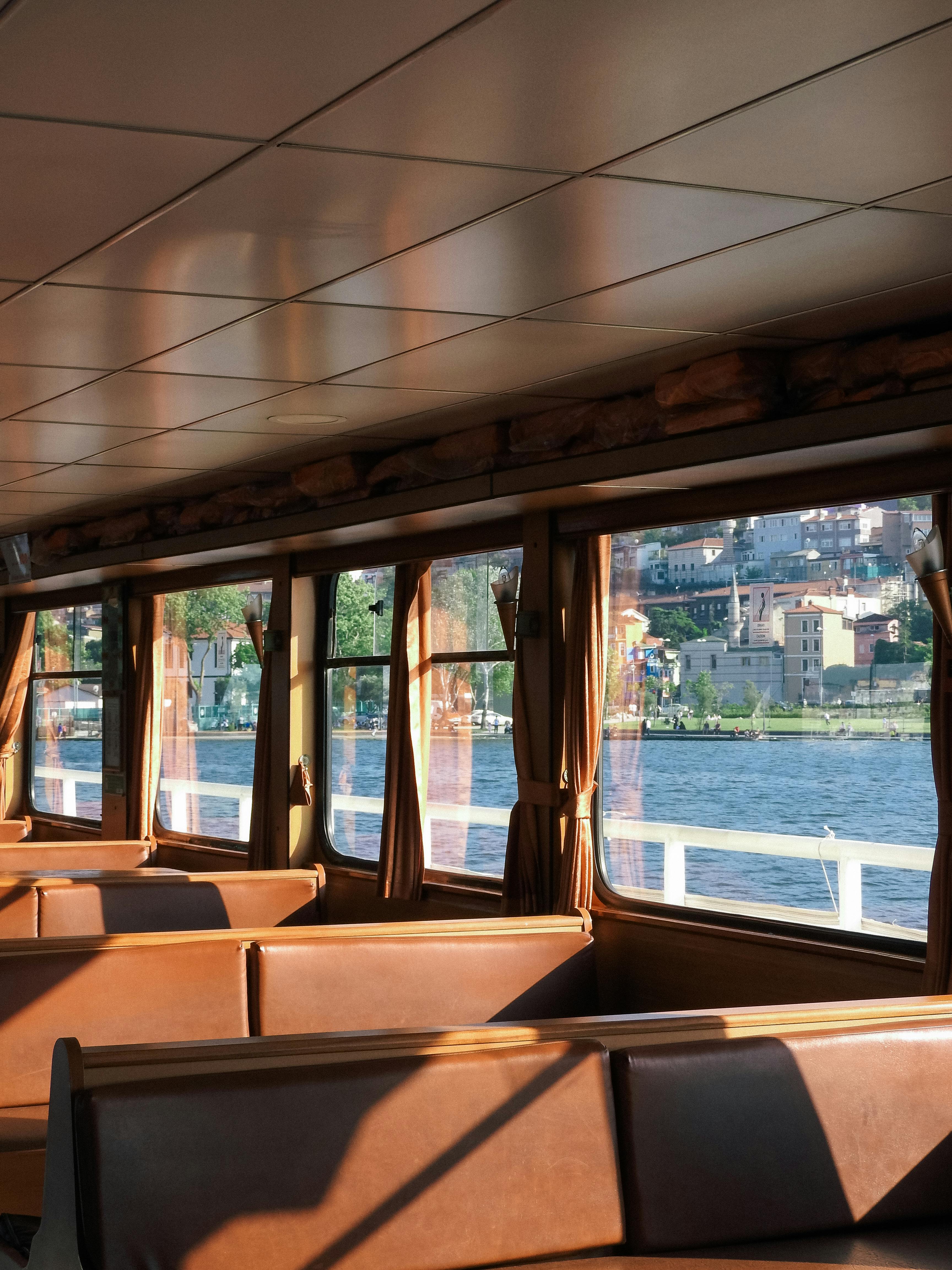 A View of the Windows from inside a Ferry · Free Stock Photo