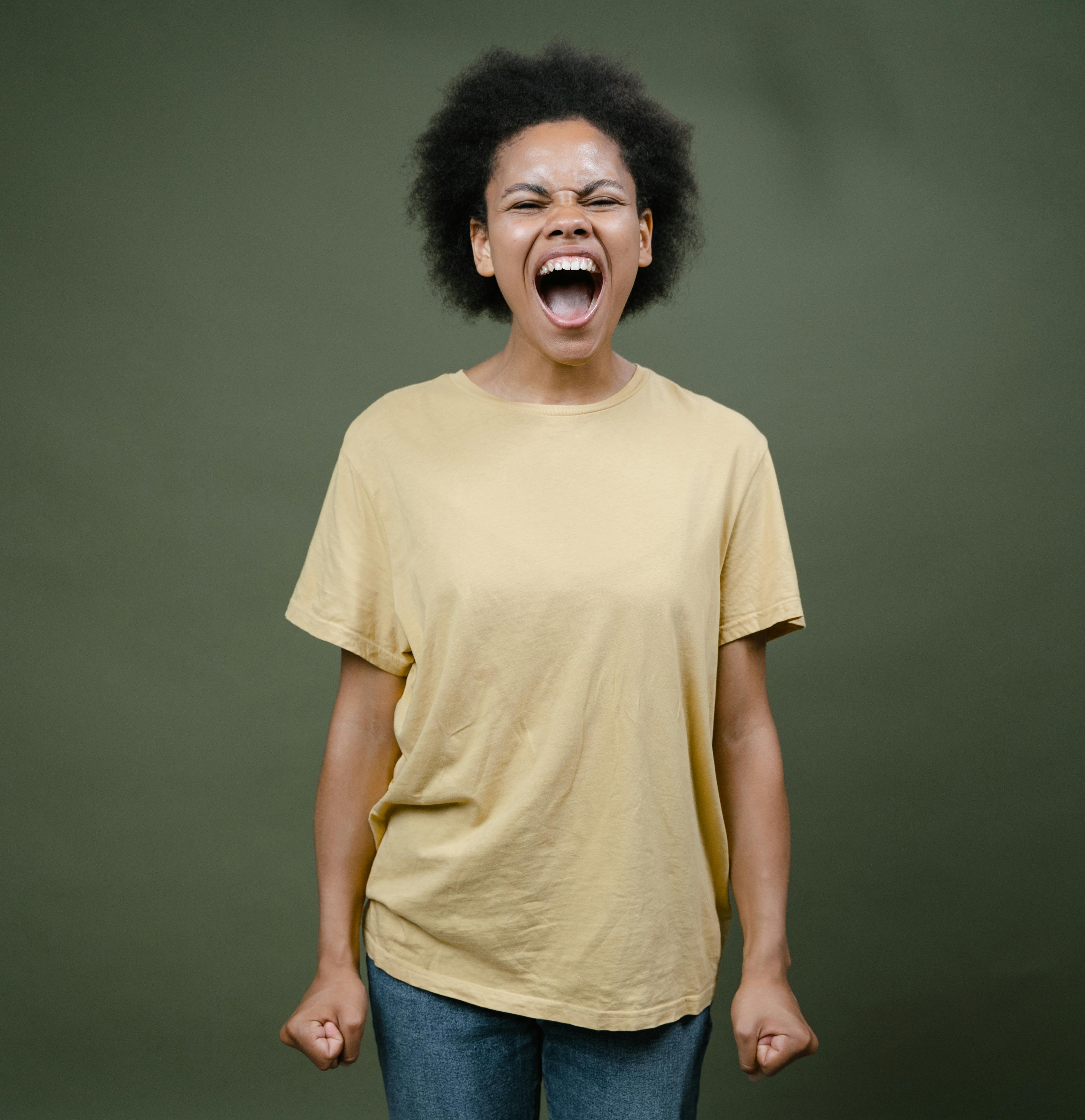 A Woman Shouting · Free Stock Photo