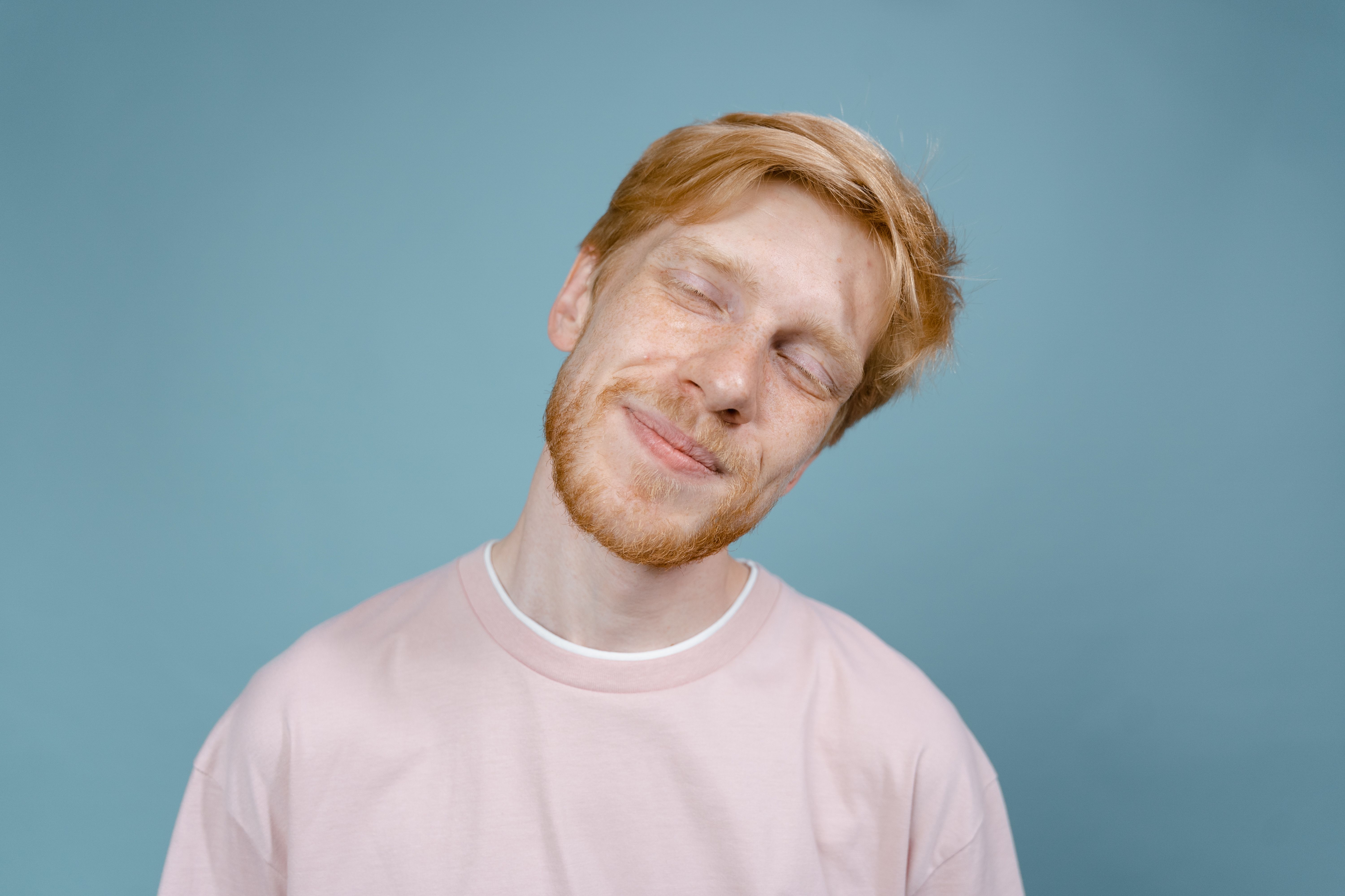 Happy Man with His Eyes Closed · Free Stock Photo