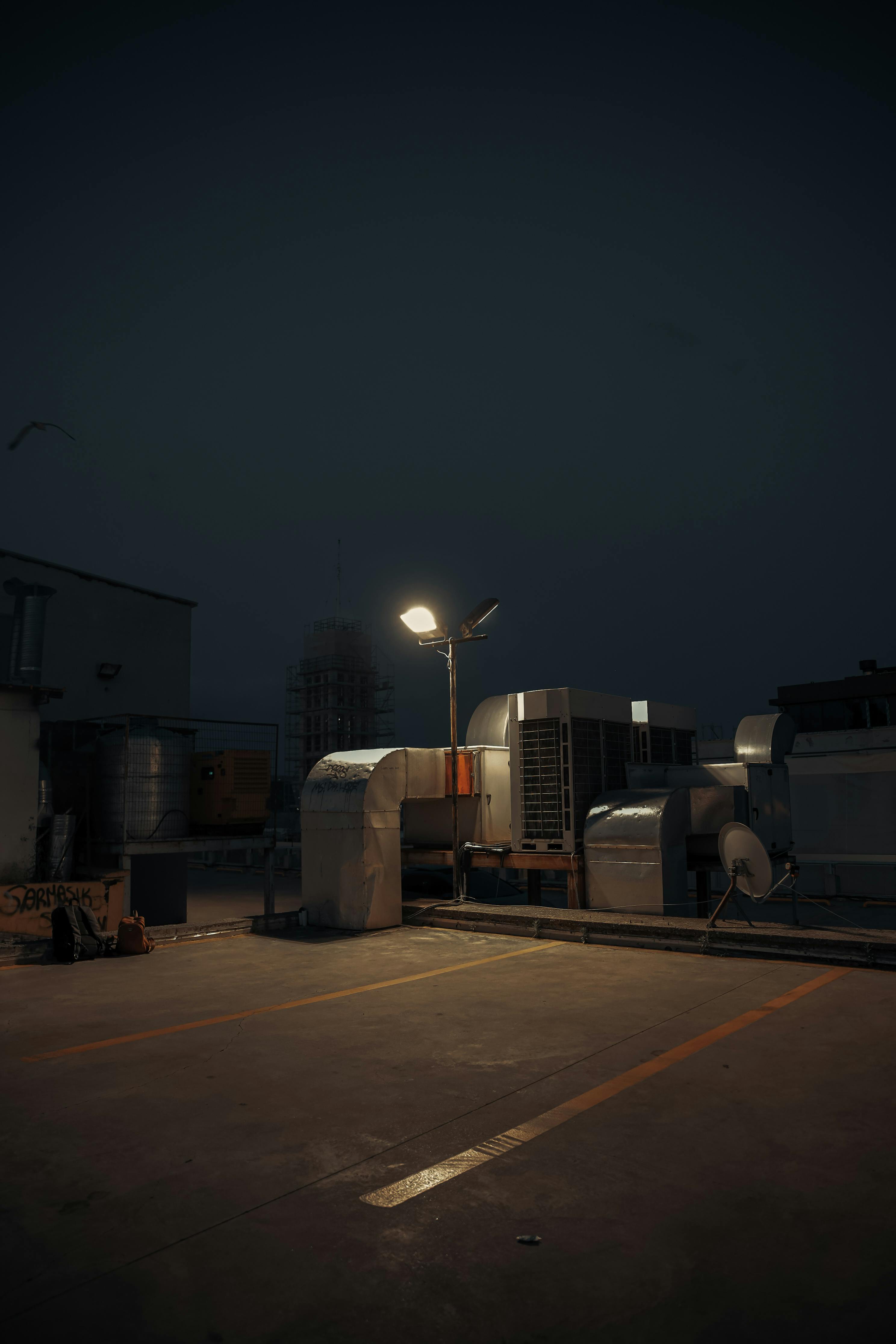 Ventilation System Pipes at Night · Free Stock Photo