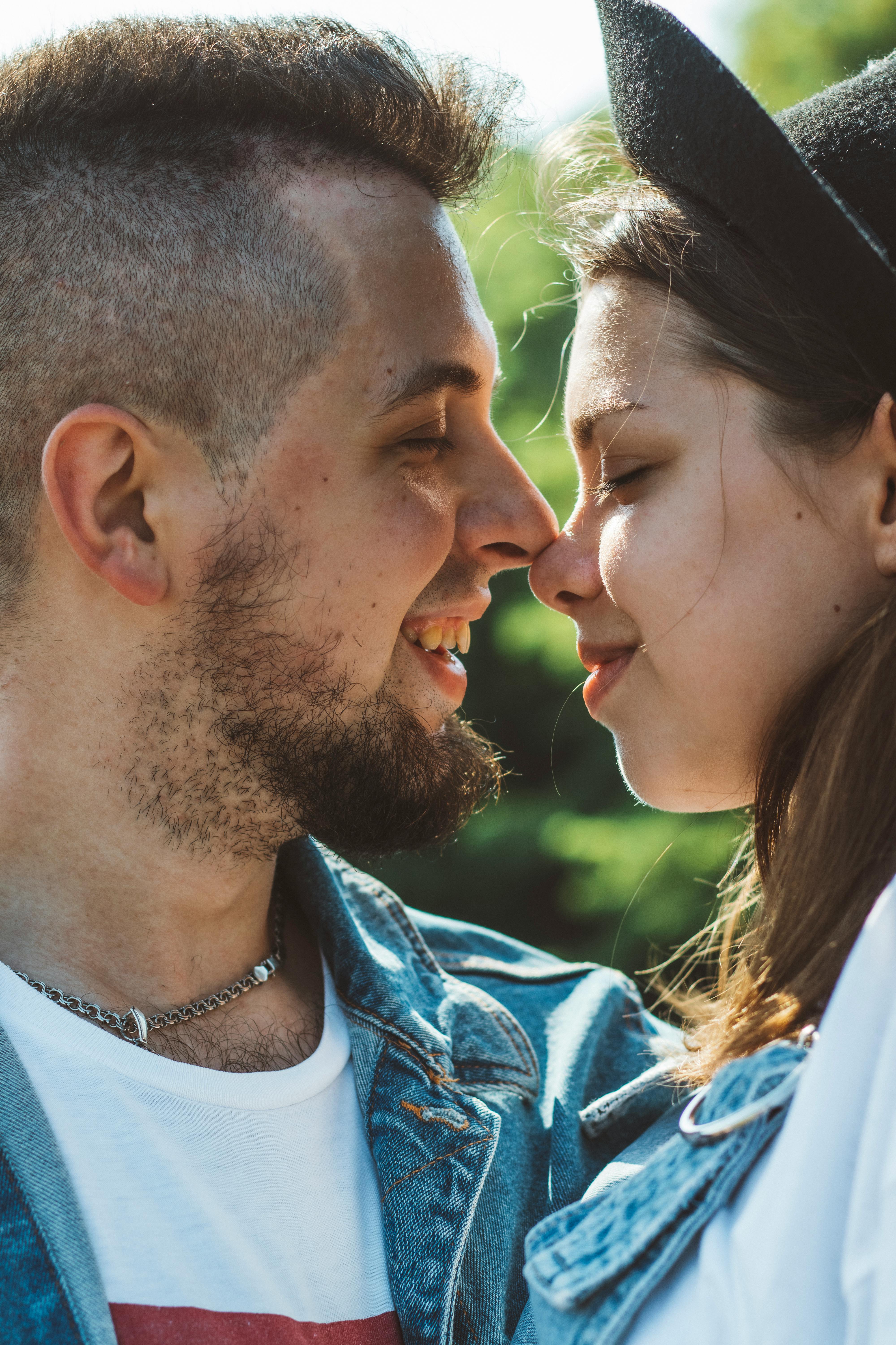 A Close-Up Shot of a Sweet couple · Free Stock Photo