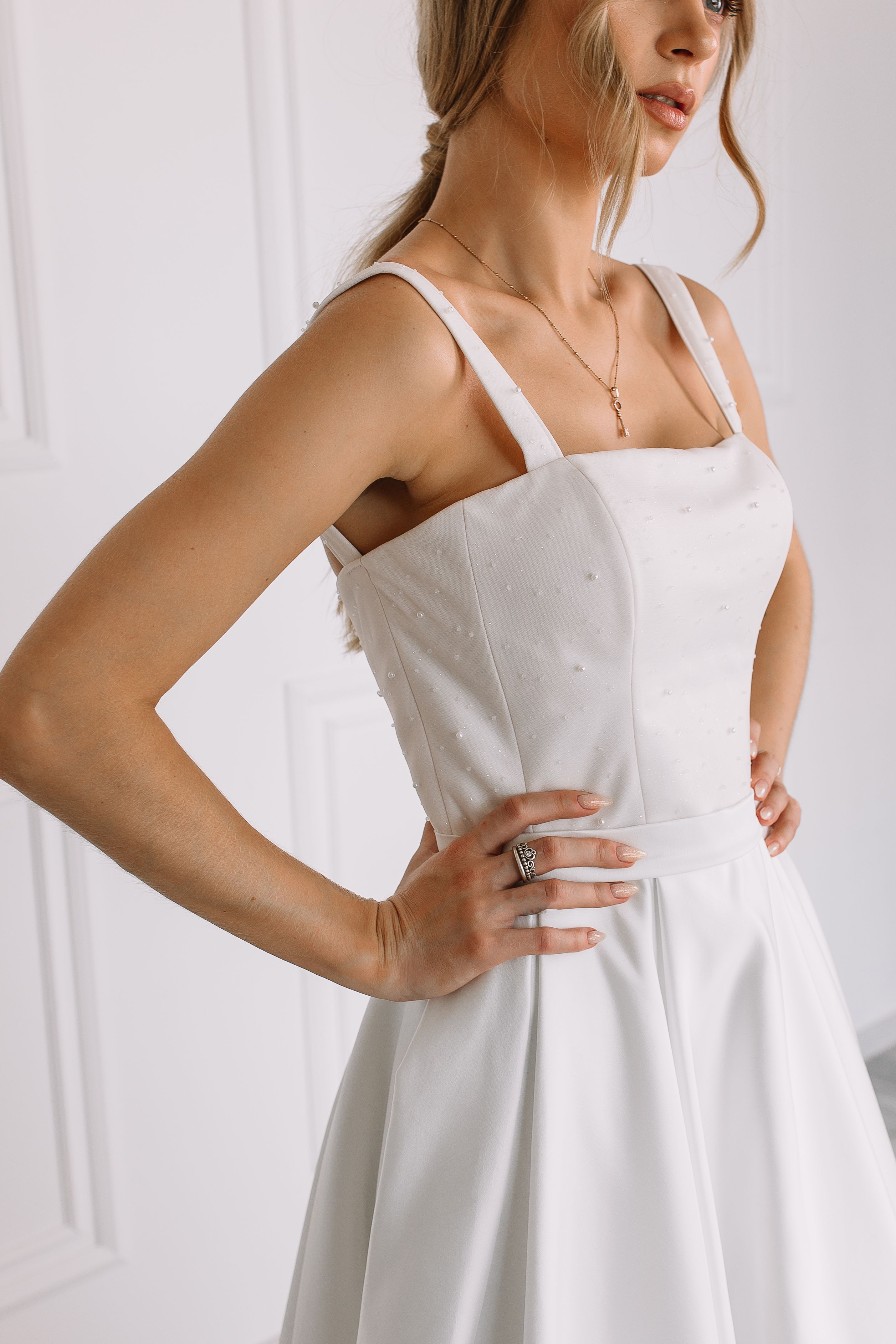 Woman in White Strap Dress · Free Stock Photo
