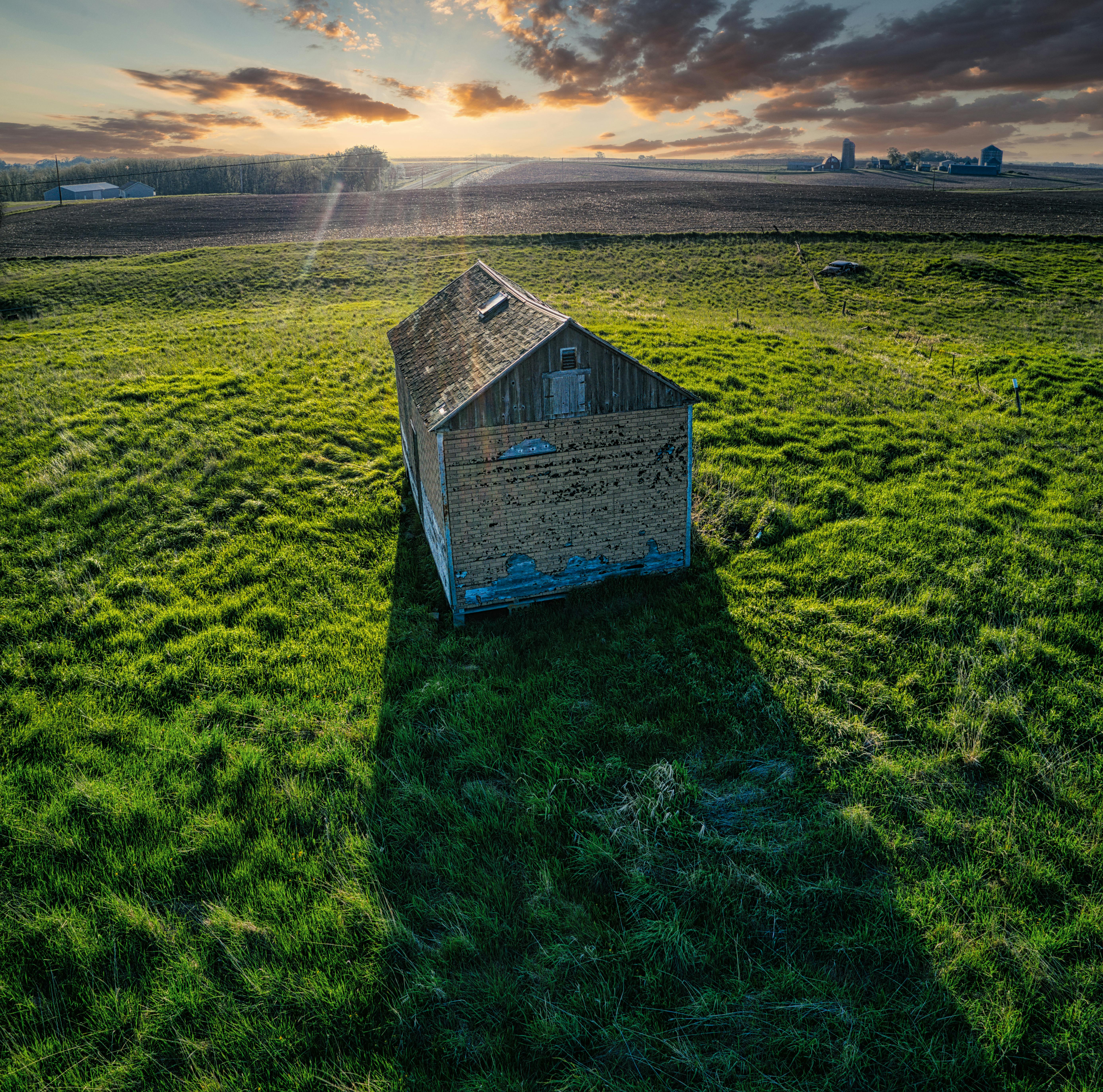 Wooden Barn on Green Grass Field · Free Stock Photo