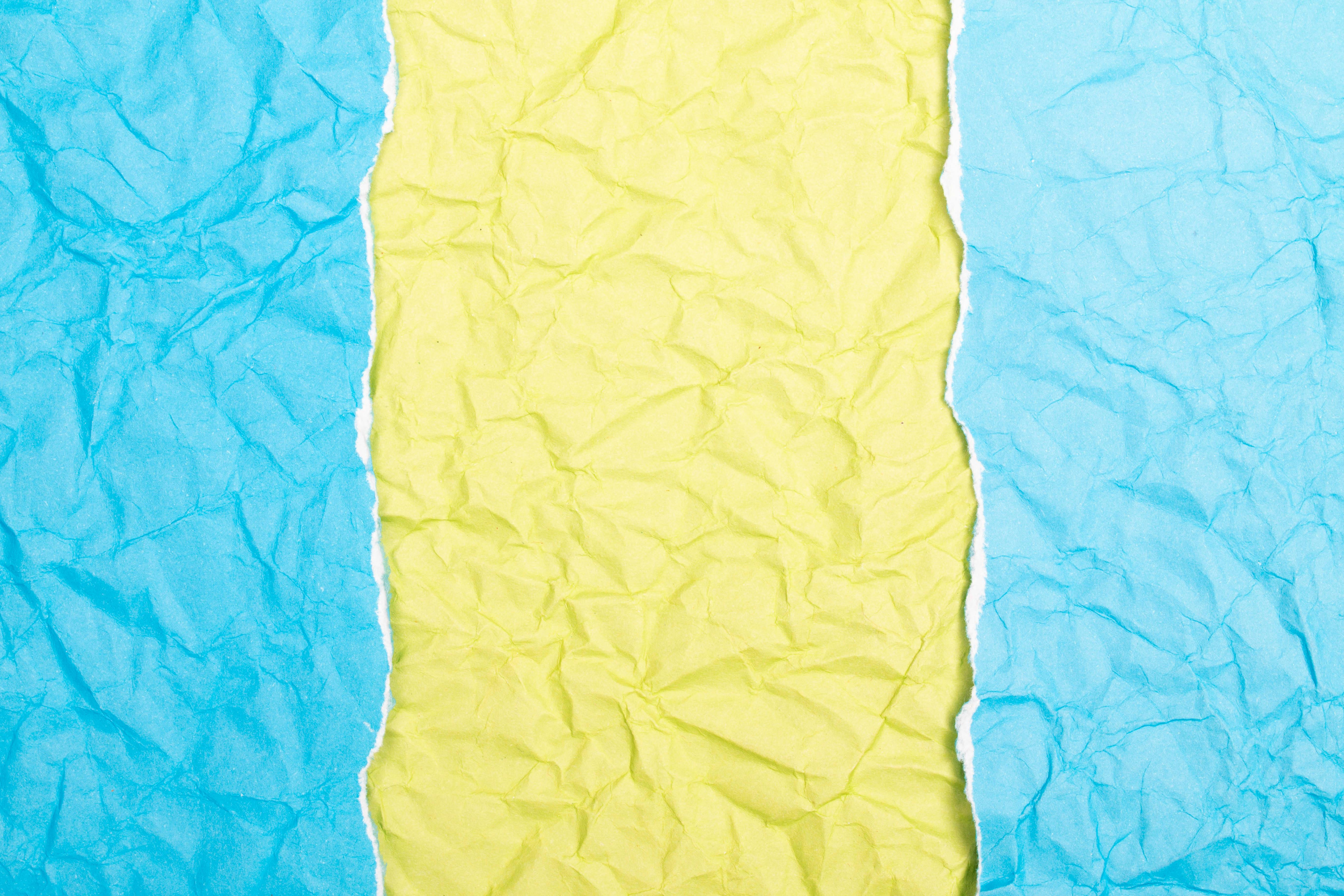 Blue and Yellow Paper · Free Stock Photo