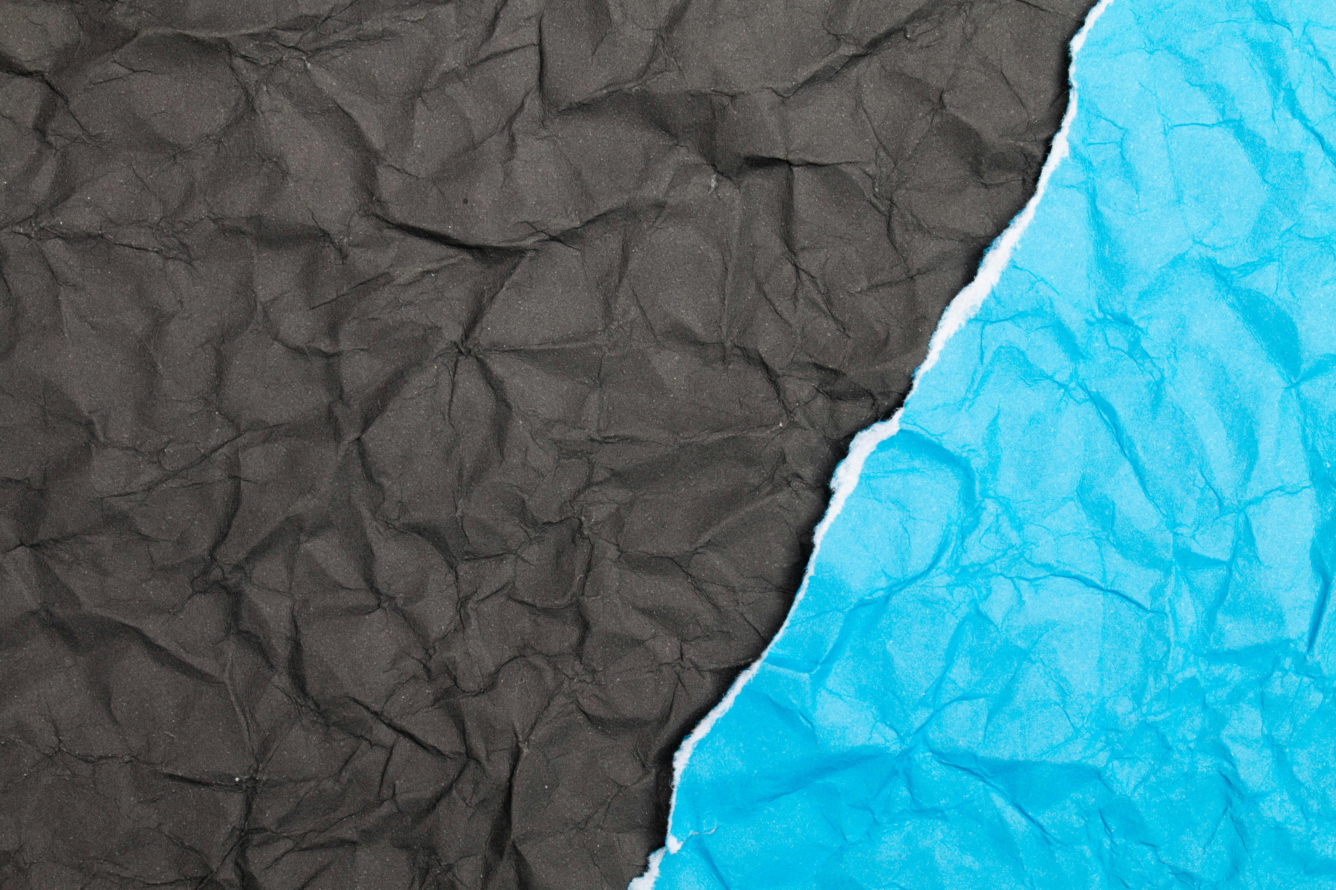 Black and Blue Crumpled Paper · Free Stock Photo