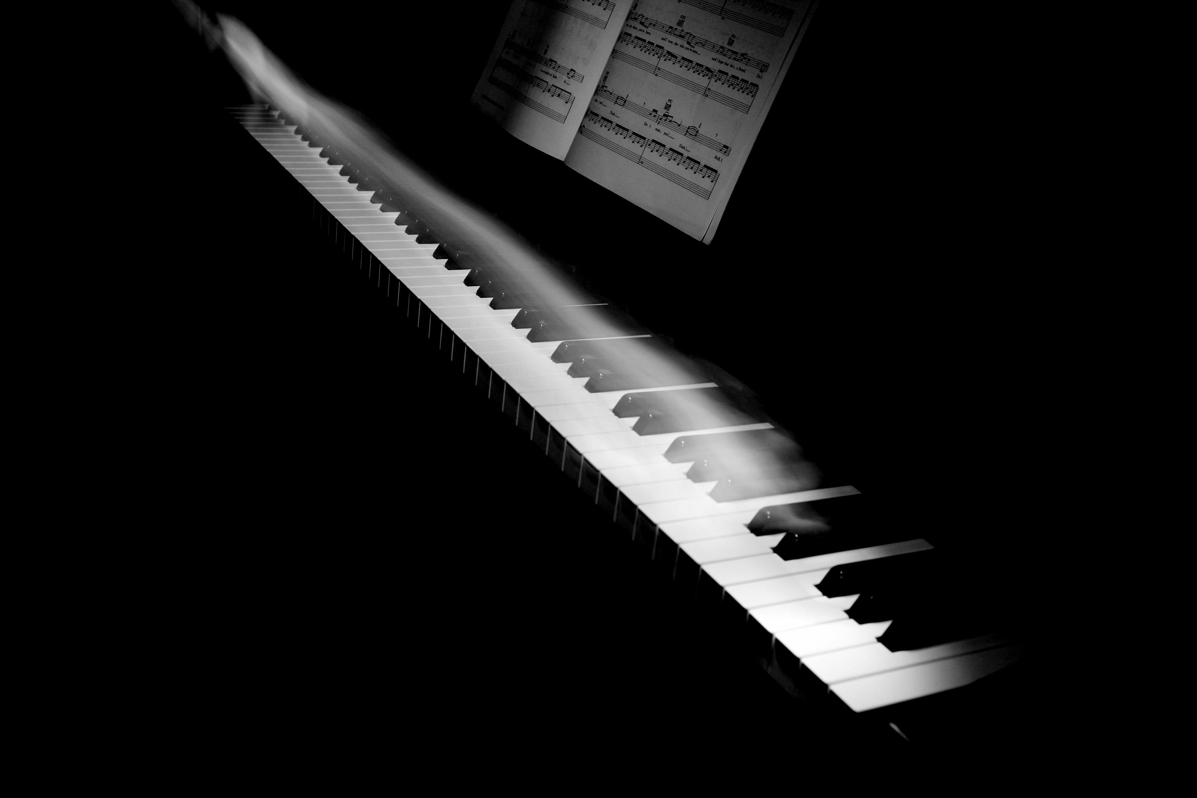 Black Grand Piano Gray Scale Photo · Free Stock Photo