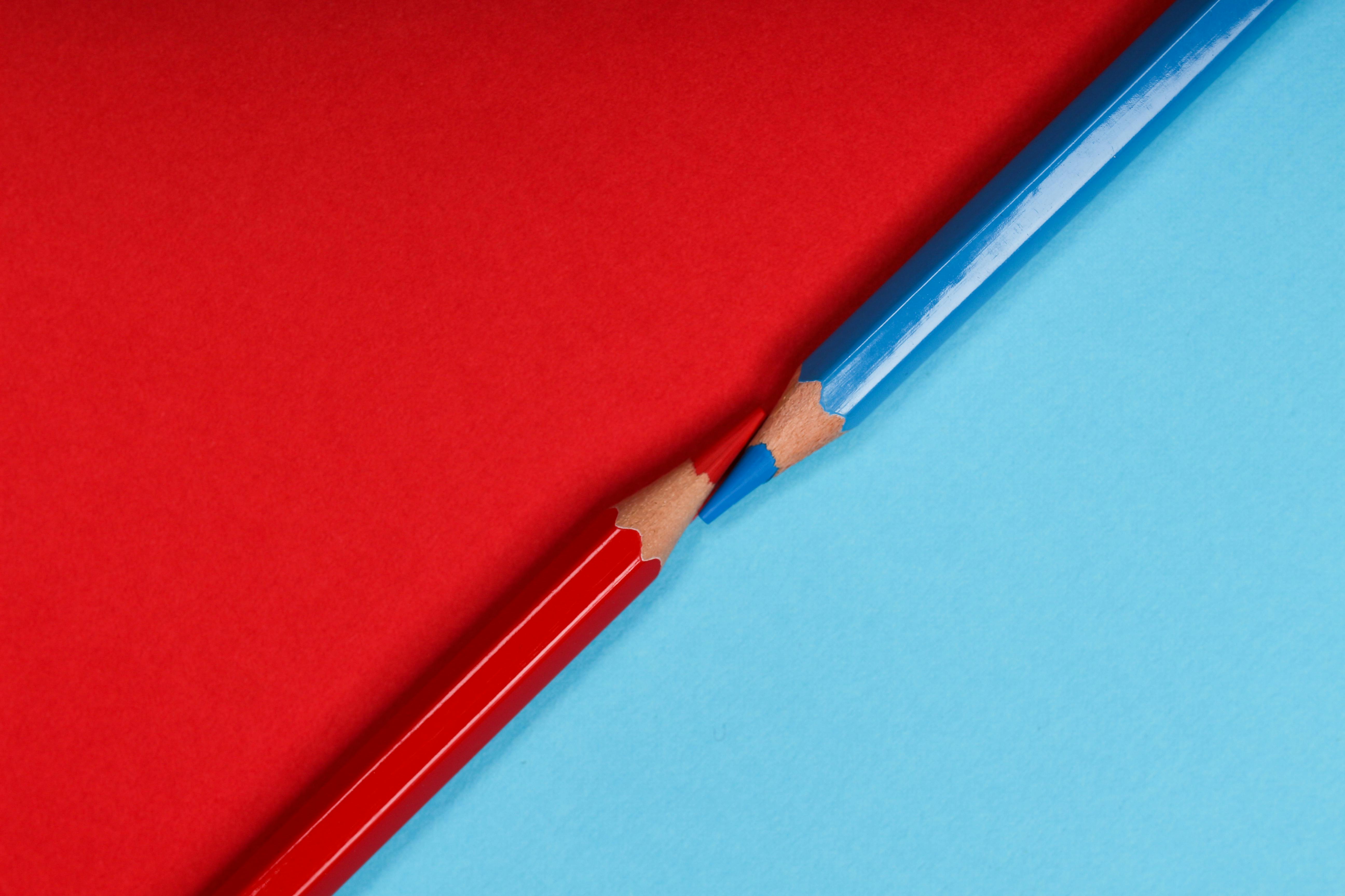 Red and Blue Crayons · Free Stock Photo