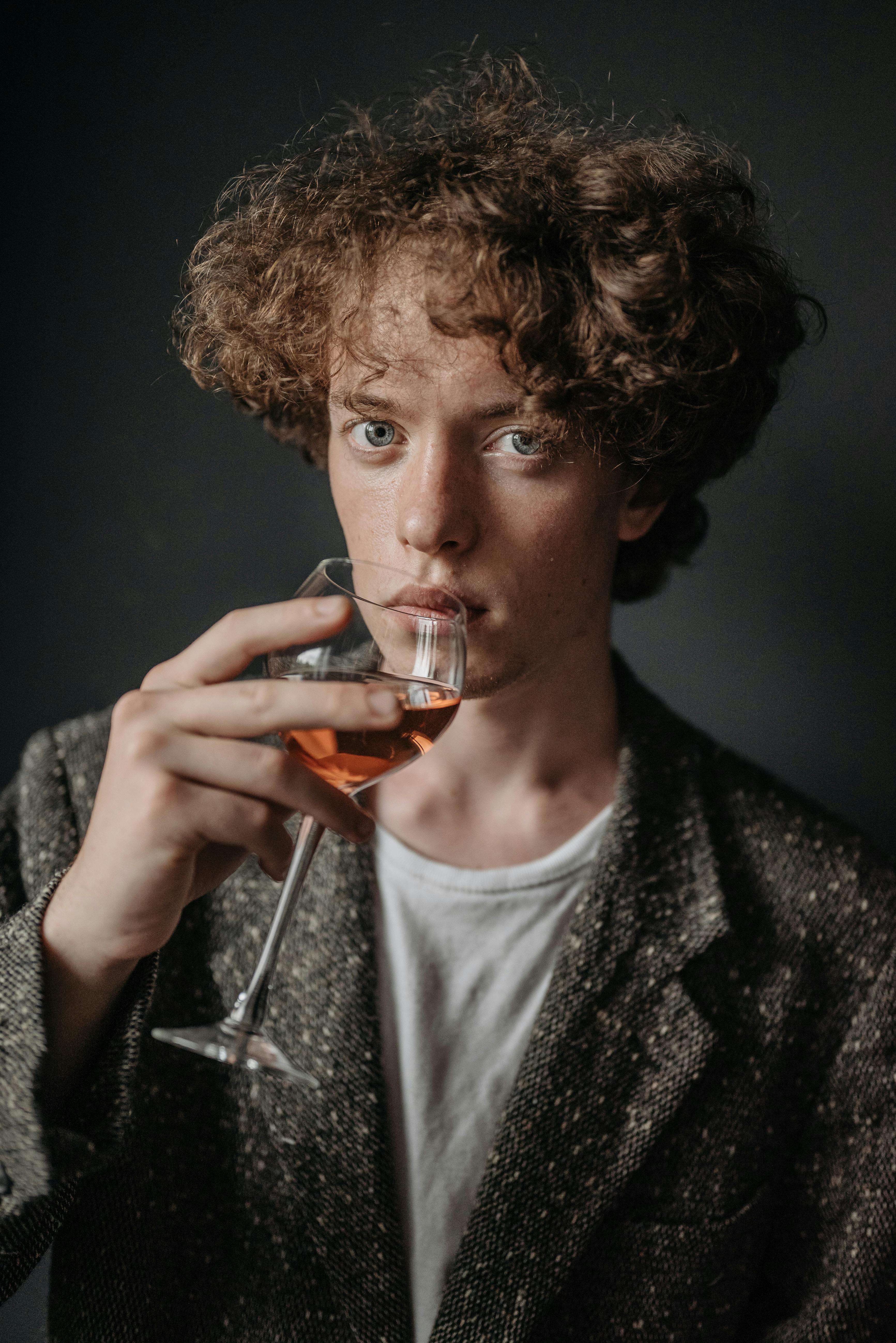 Portrait of Elegant Man Drinking Red Wine · Free Stock Photo