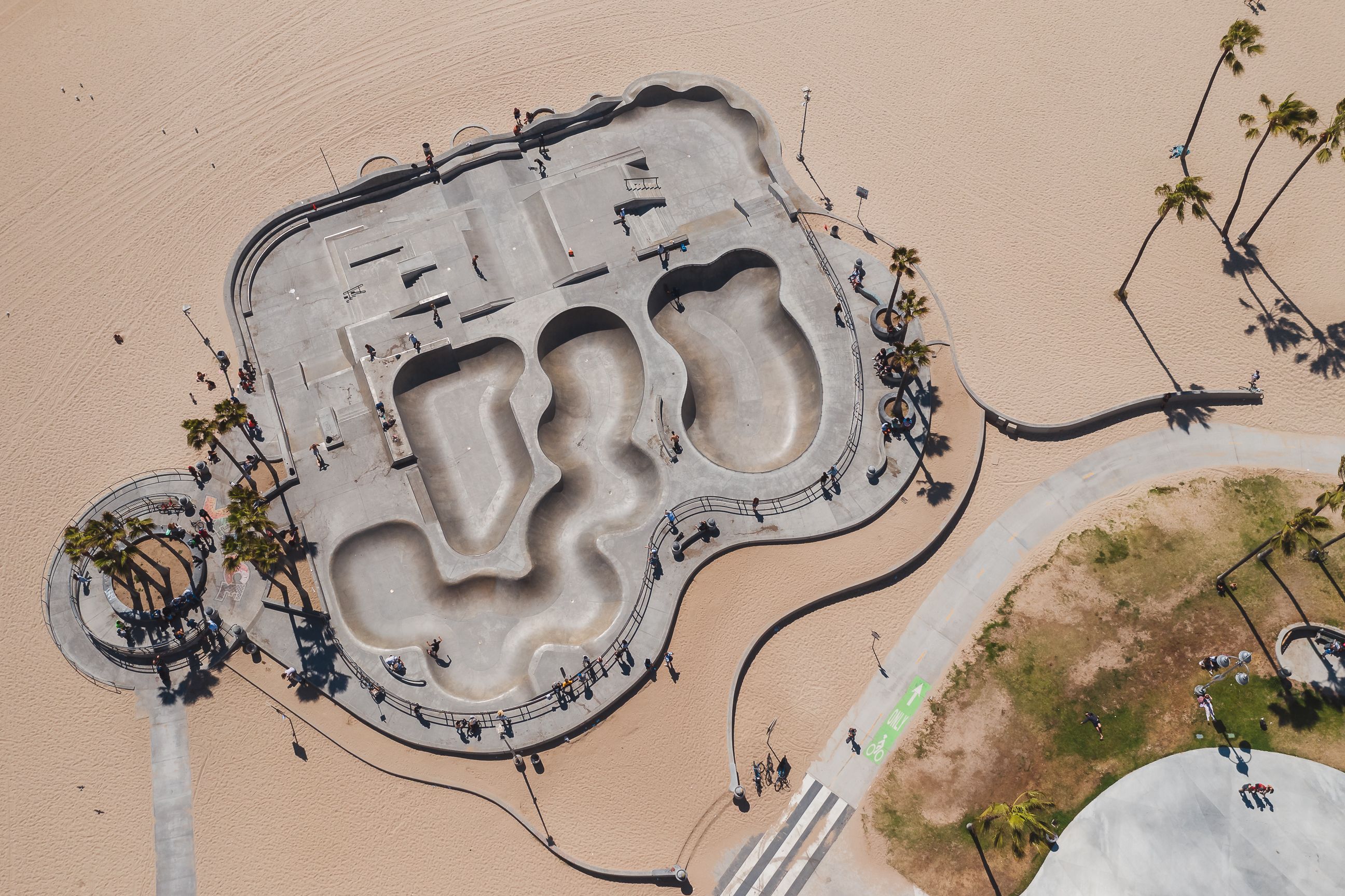 An Aerial View of a Skatepark on a Beach · Free Stock Photo