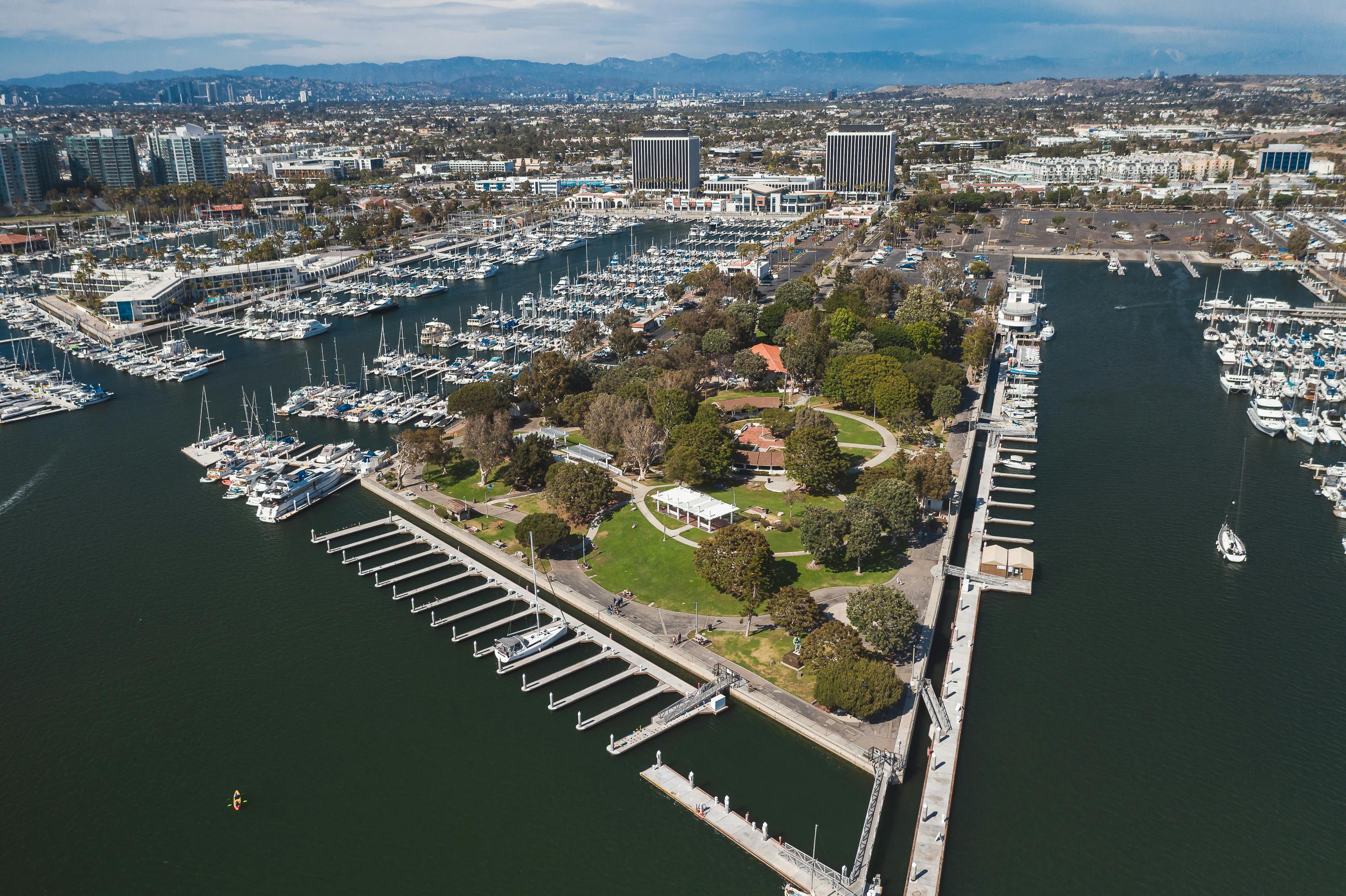 Aerial Photography of Watercrafts Docked on a Marina · Free Stock Photo