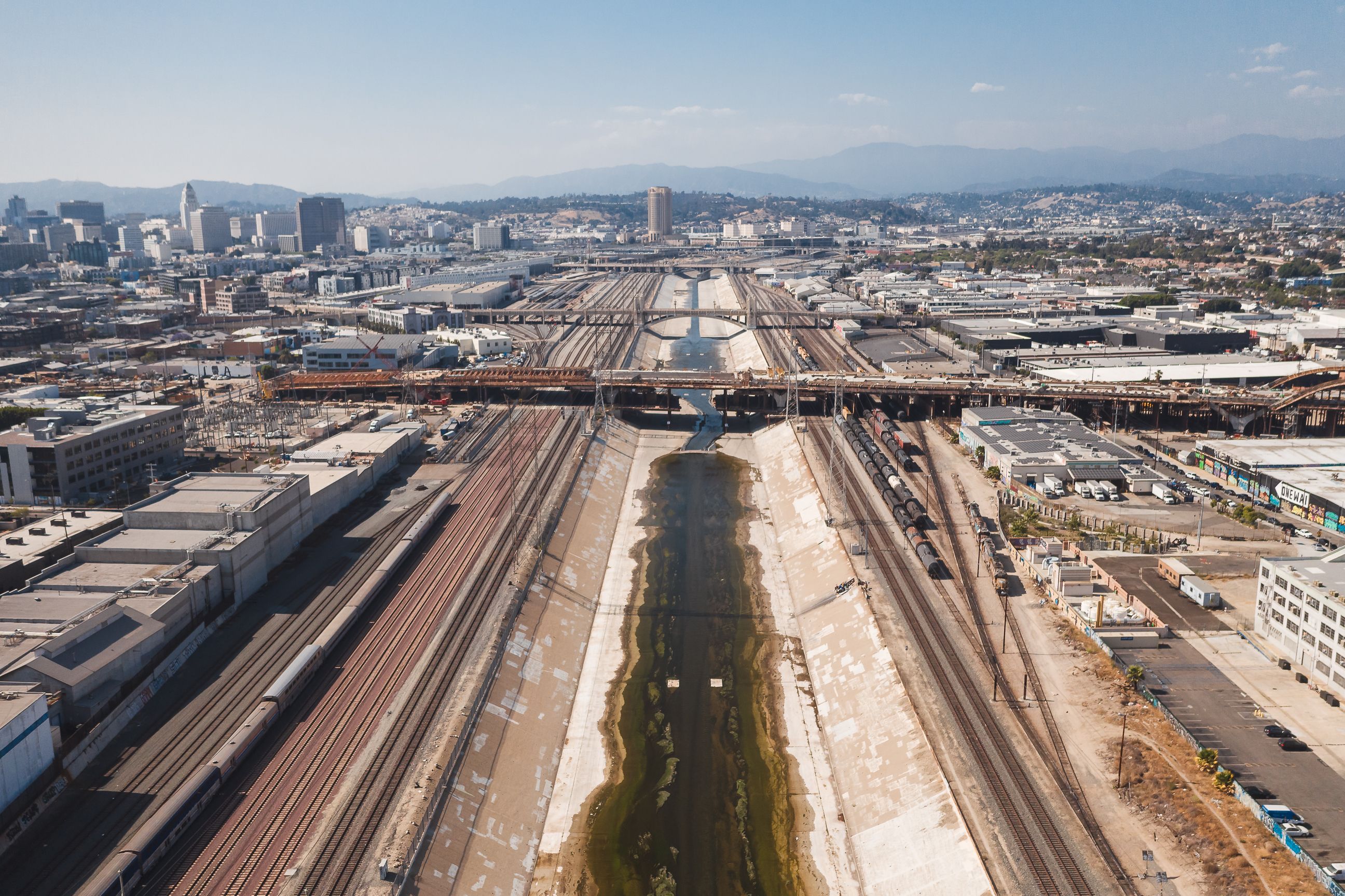 Aerial Shot of Canal, Los Angeles, California, USA · Free Stock Photo