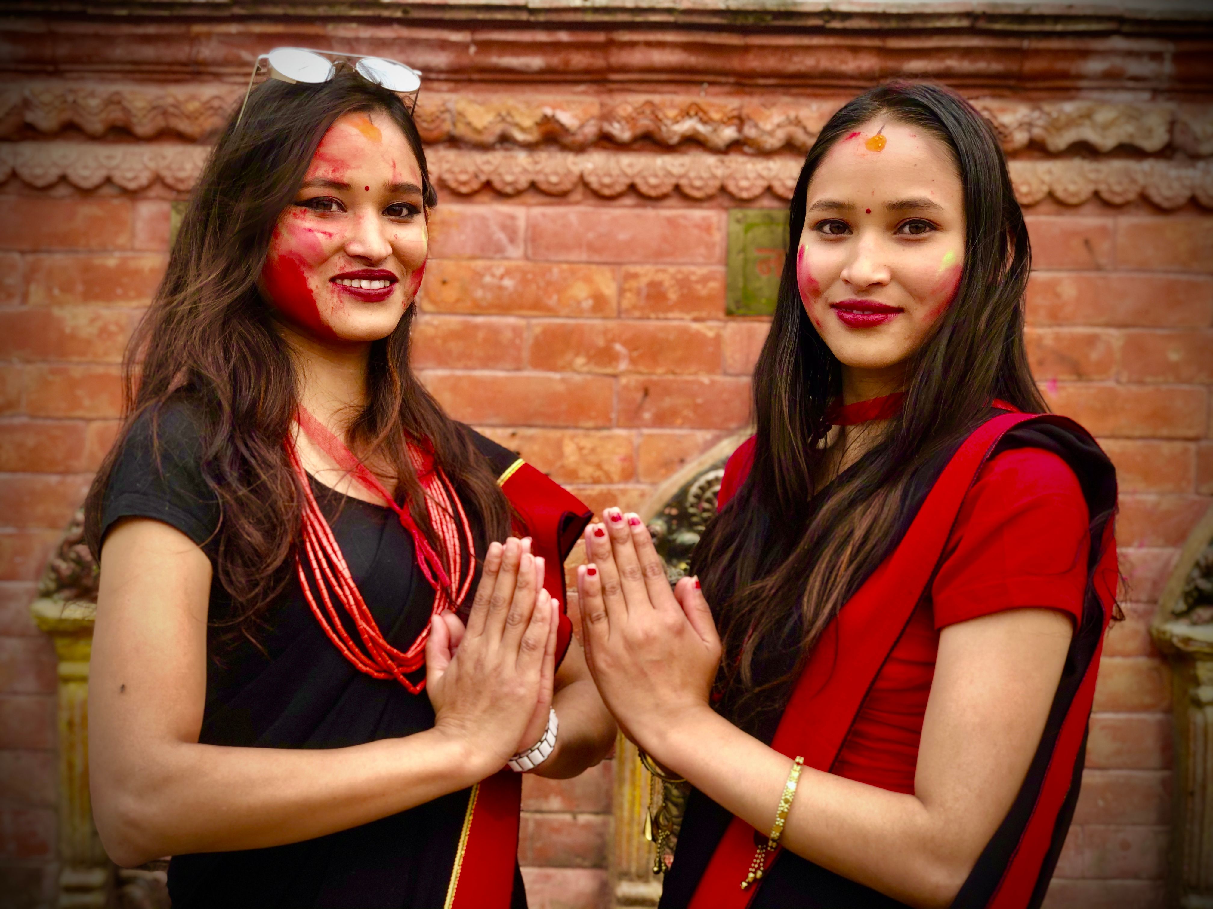 Women With Face Paint in Praying Hands · Free Stock Photo