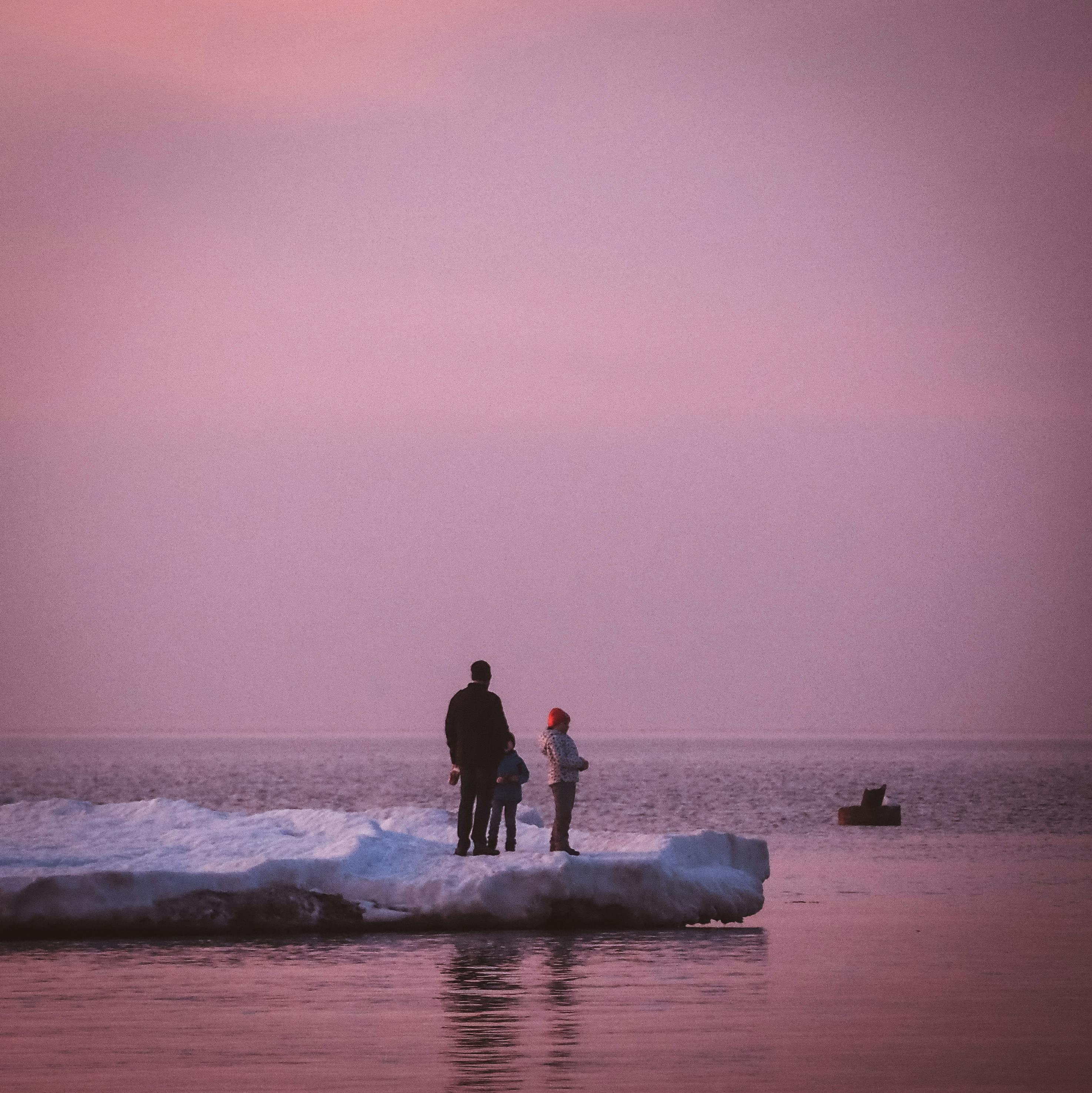 Silhouette of Person under Crescent Moon · Free Stock Photo