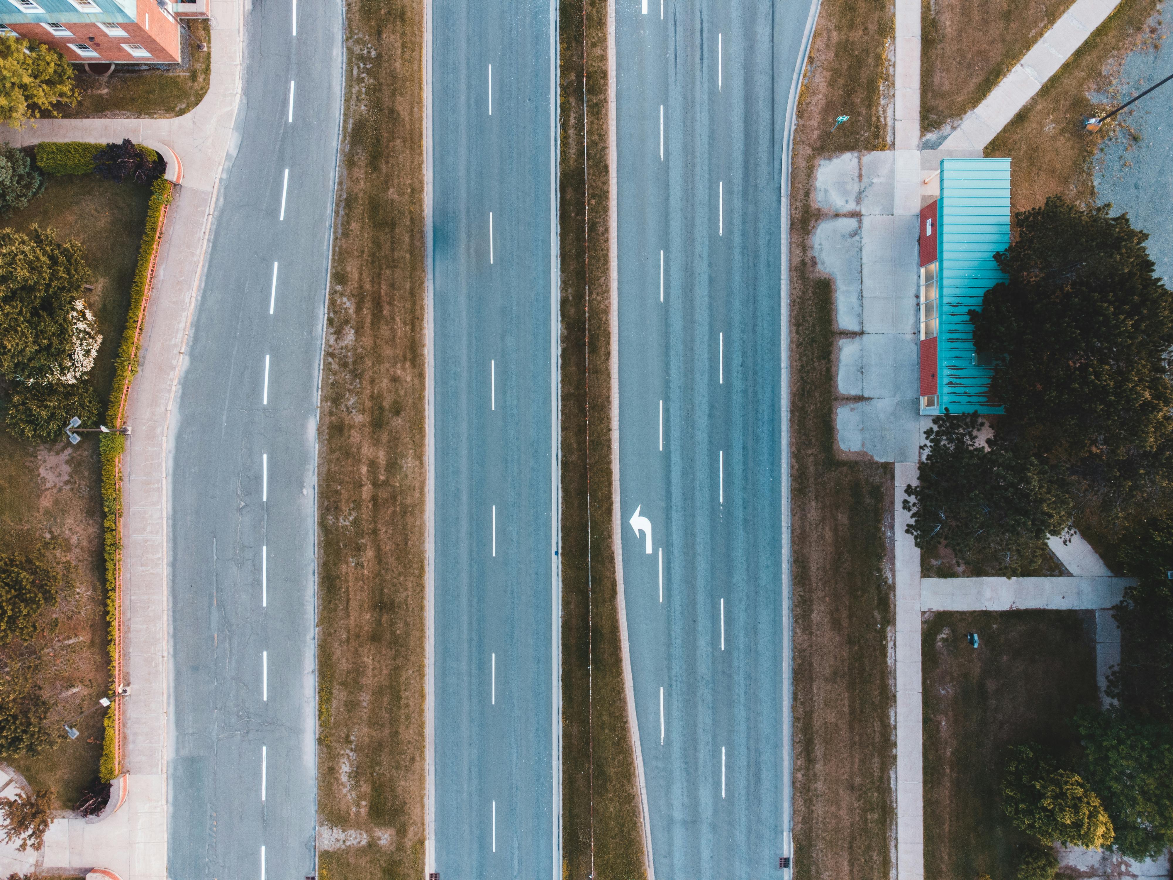 Aerial View of Highway Roads · Free Stock Photo