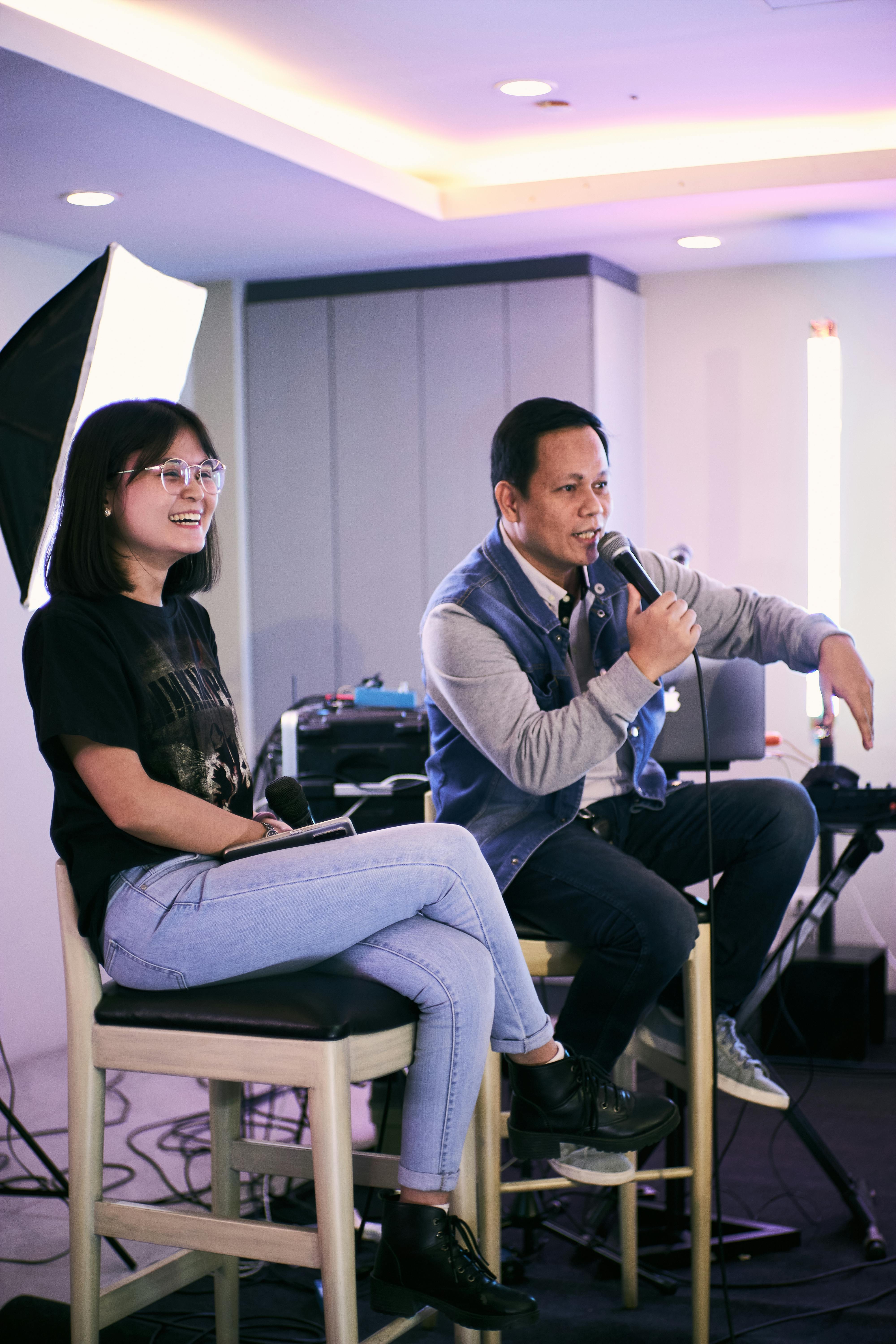 People with Microphones Working at Production · Free Stock Photo