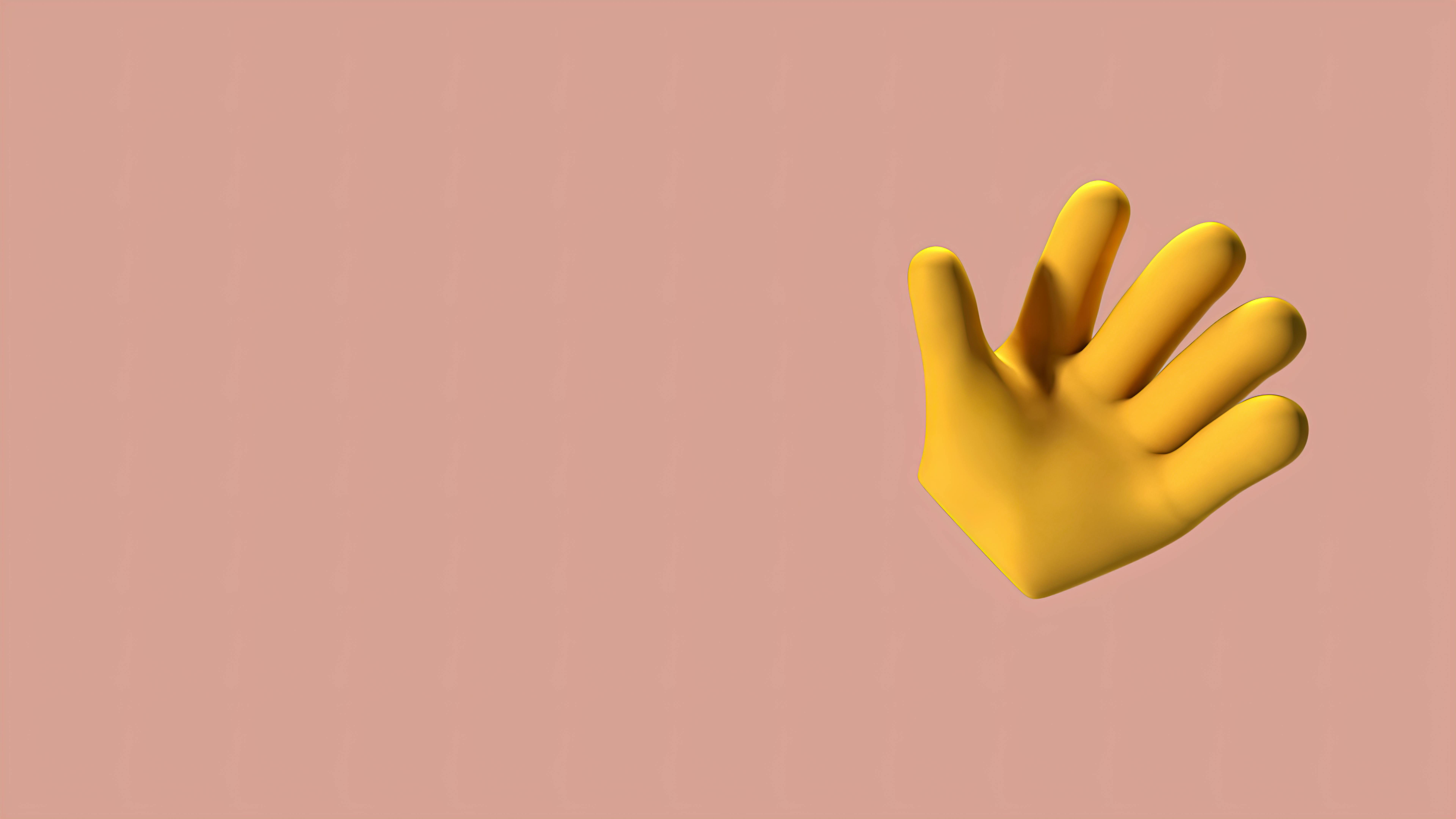 A Yellow 3D Hand Illustration on Pink Background · Free Stock Photo