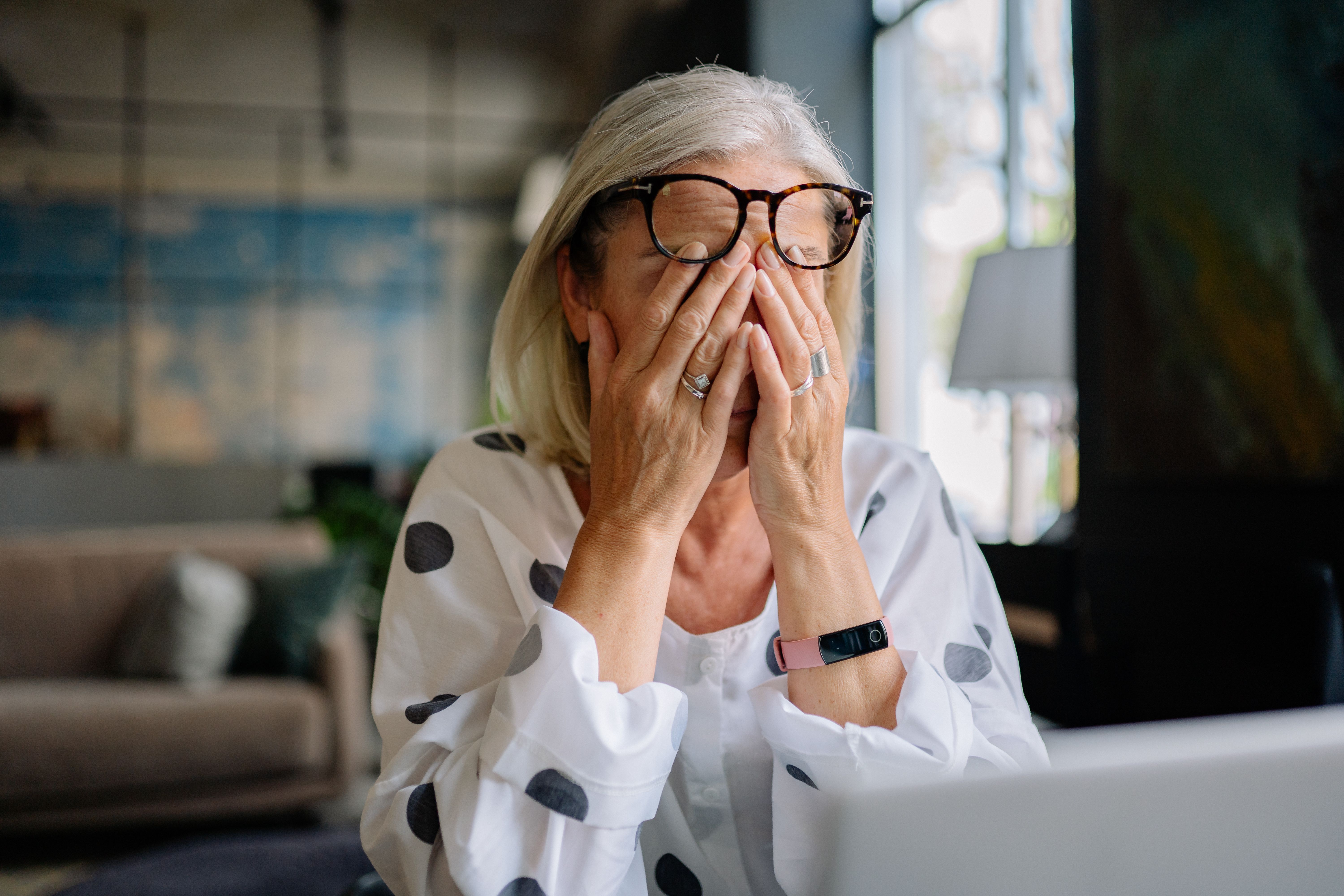 Sad Woman with Hands on Face · Free Stock Photo