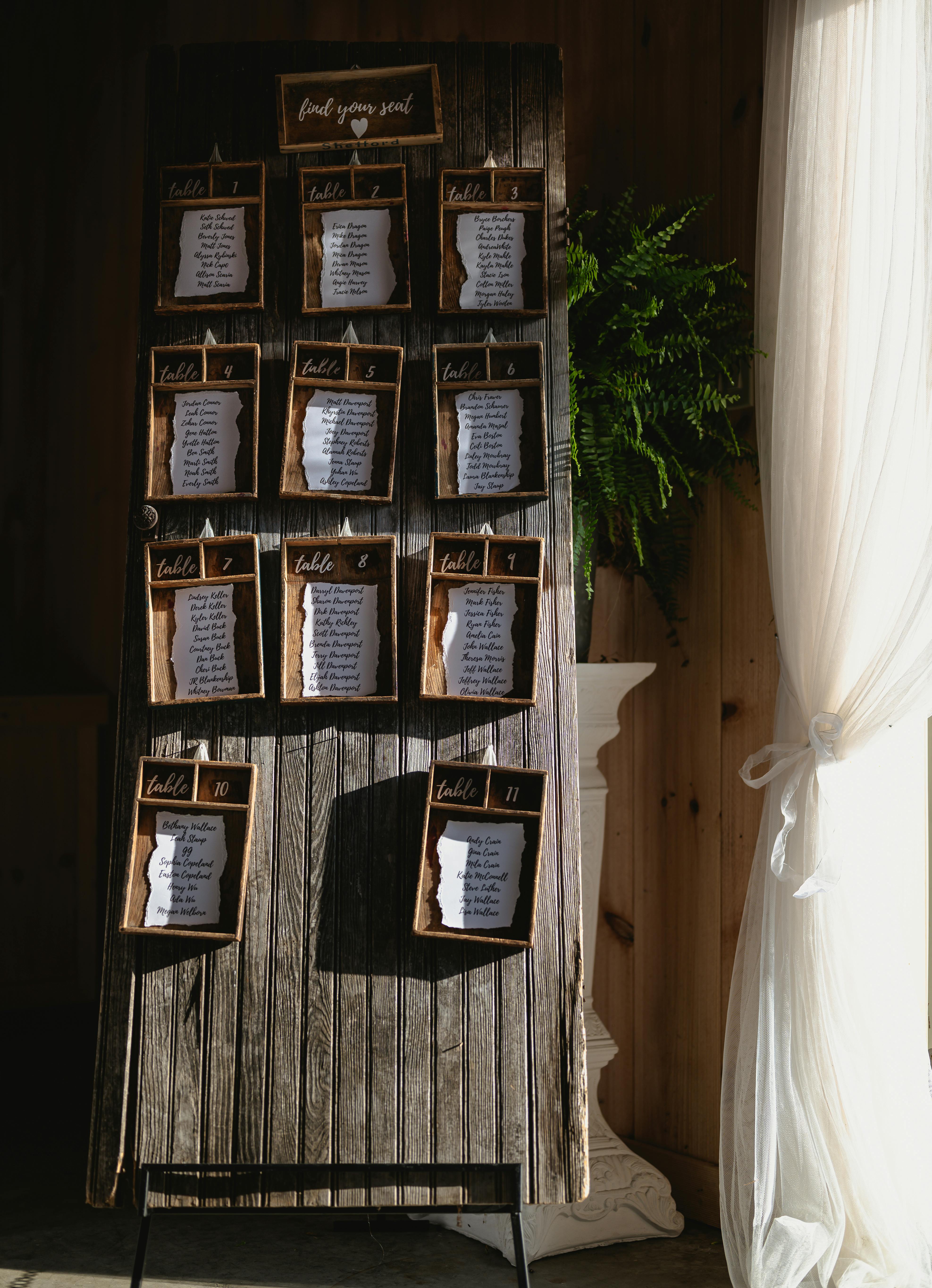 Seating Arrangement Chart for a Wedding Reception · Free Stock Photo