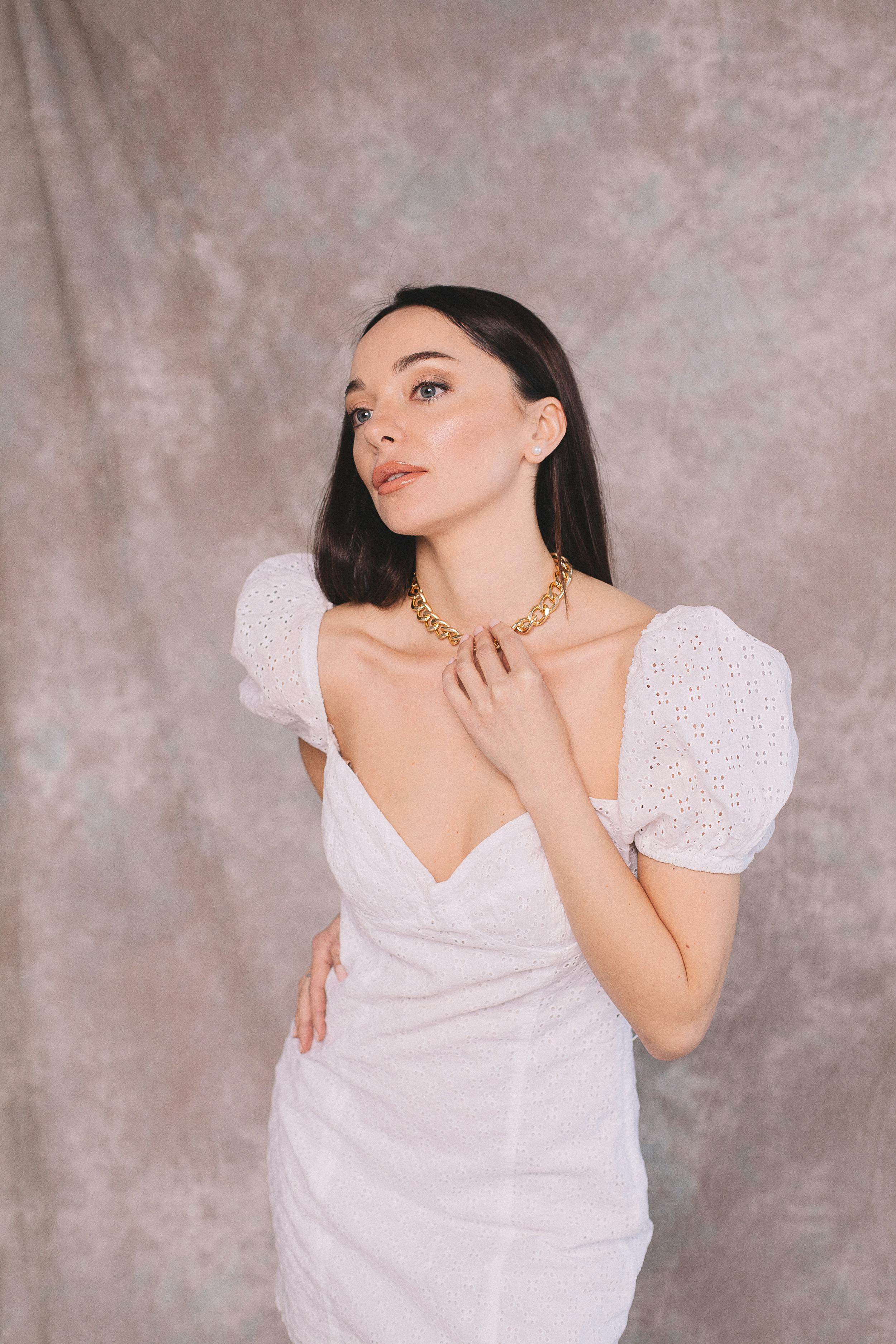 Studio Portrait of Two Women in White Clothes · Free Stock Photo