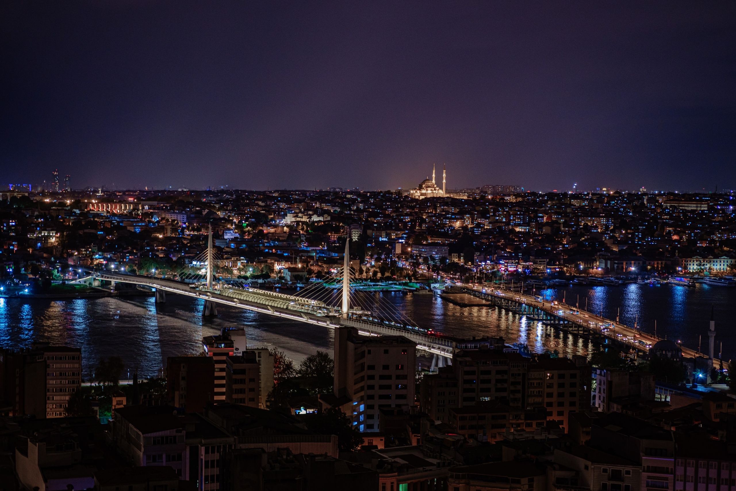 Aerial Photography of City Skyline during Night Time · Free Stock Photo