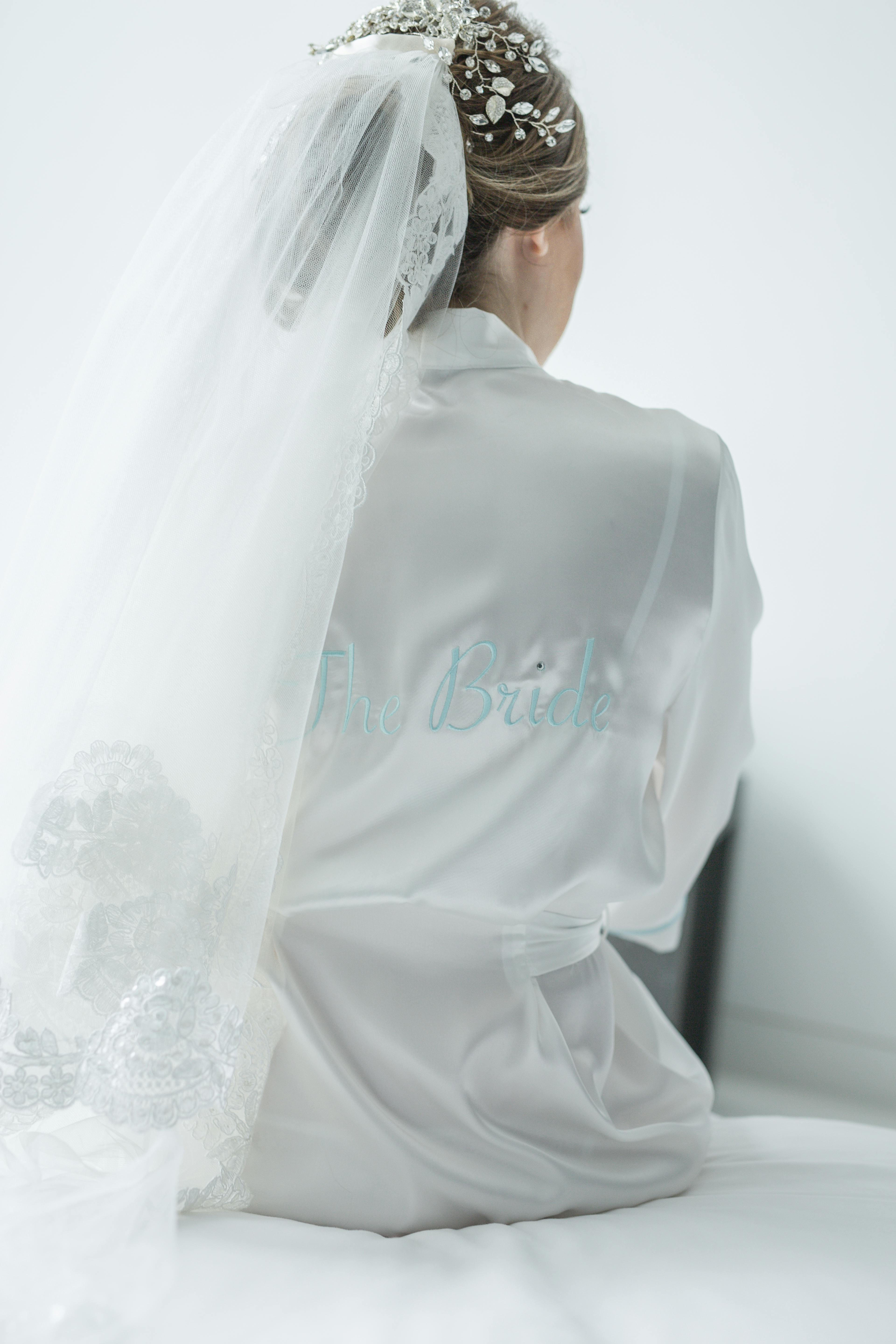 Bathrobe of a Bride with Veil · Free Stock Photo