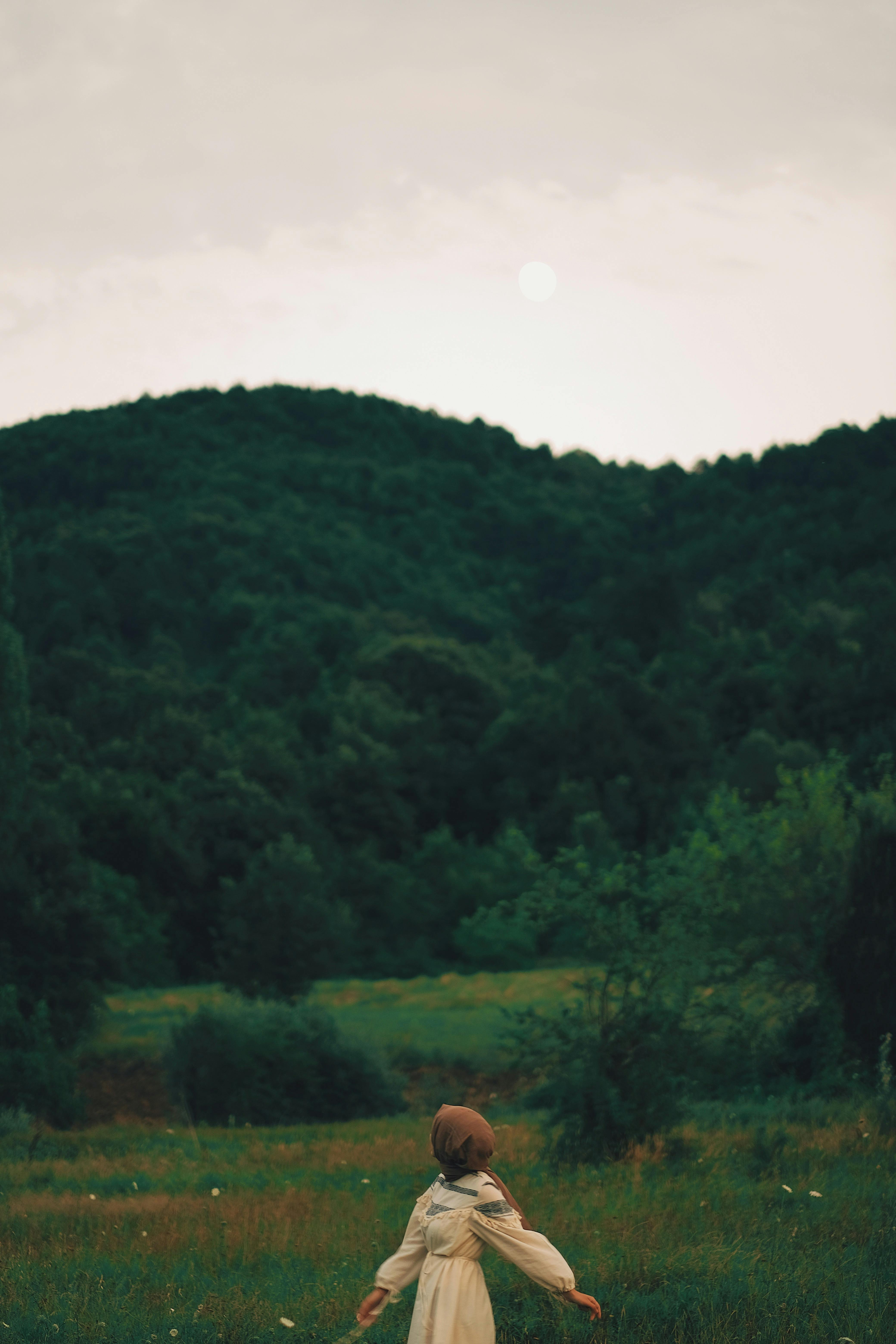 Photo of a Person Standing on a Field Near Trees · Free Stock Photo