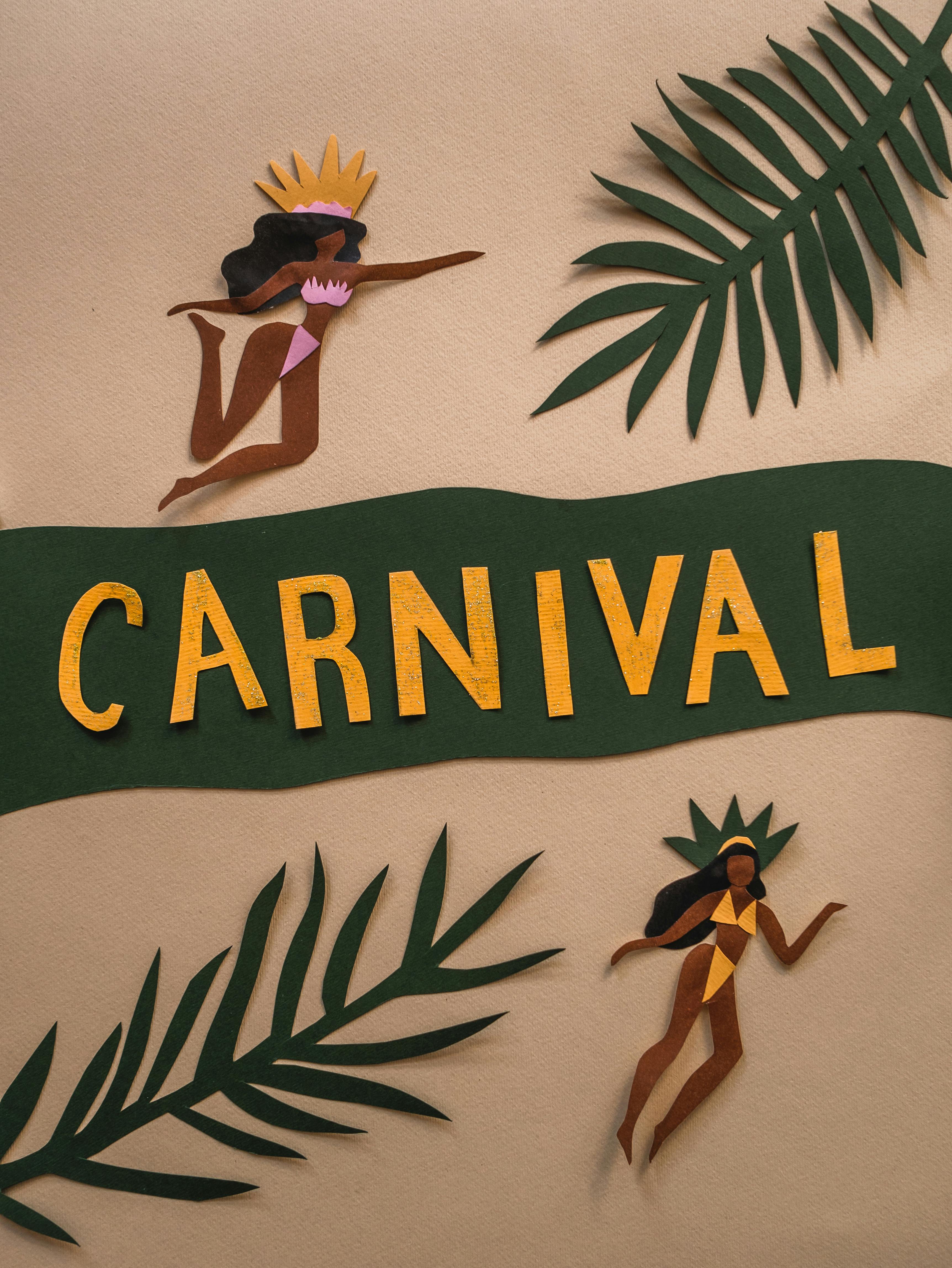 Carnival Template Made of Paper Cutouts Designed with Paper Leaves ...
