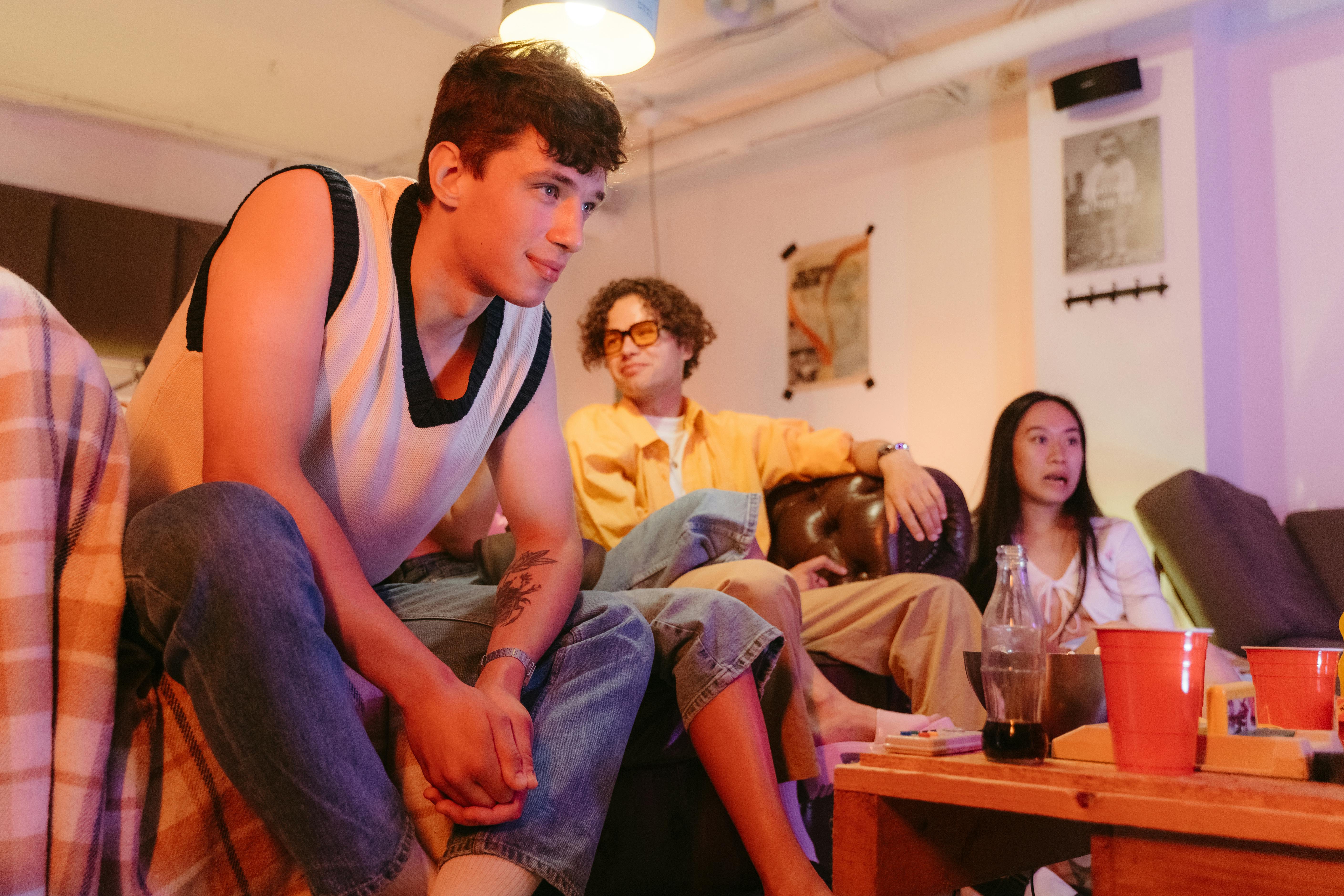 Friends in Living Room during Party · Free Stock Photo