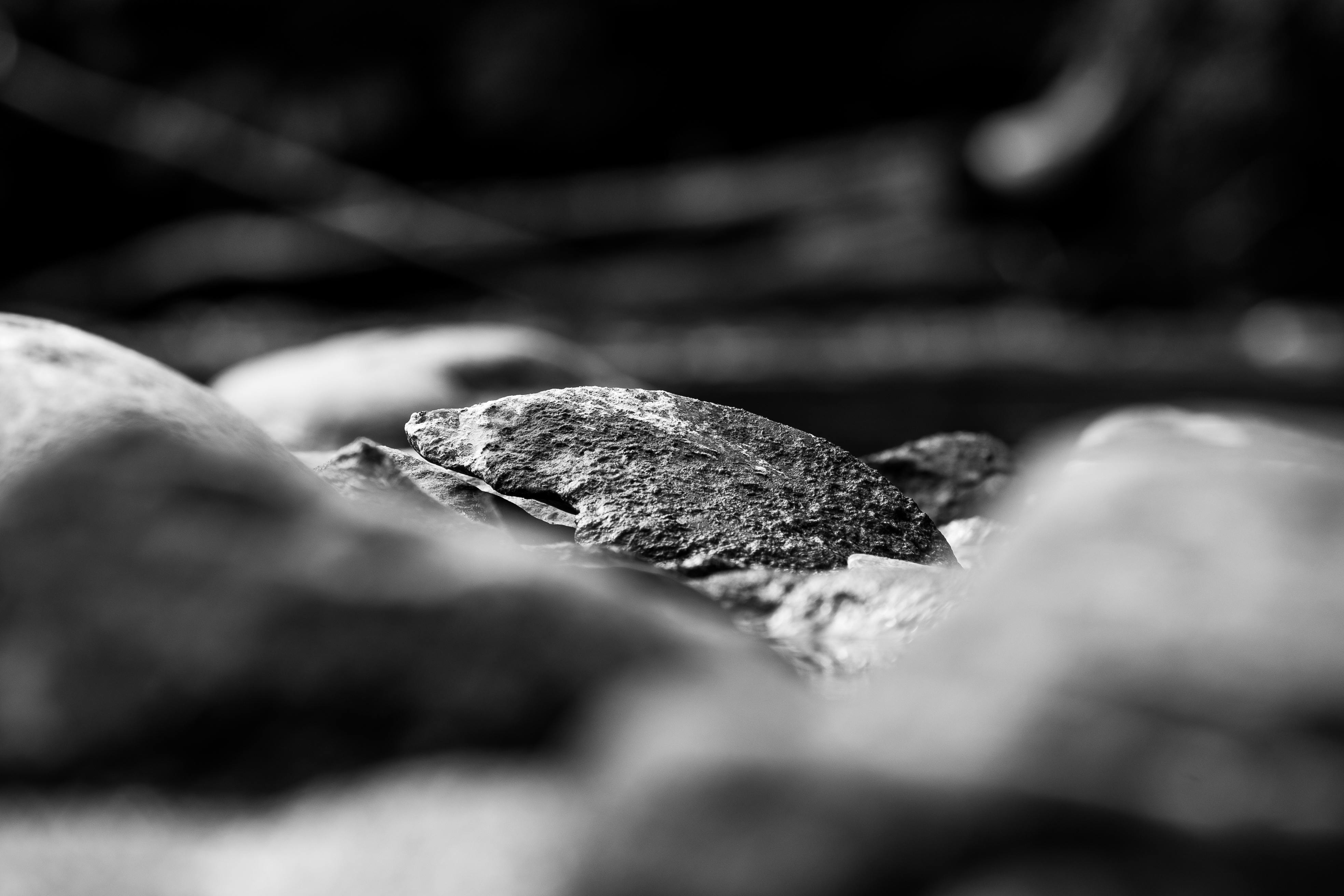 Grayscale Photo of Rocks Underwater · Free Stock Photo