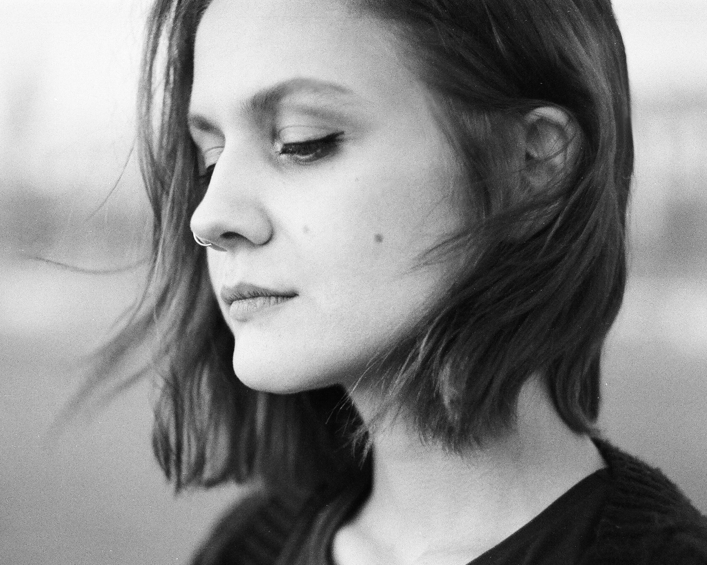 Grayscale Portrait of a Woman · Free Stock Photo